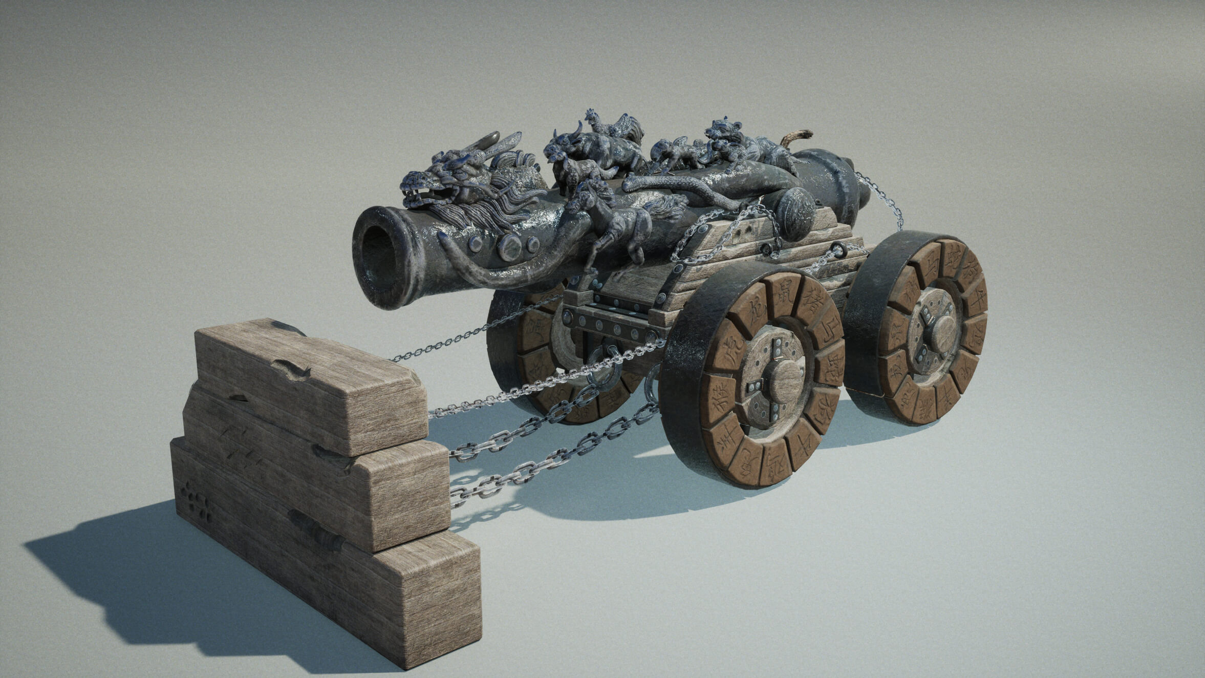 Chinese Zodiac Animals Cannon - 3D Model by PaburoVIII