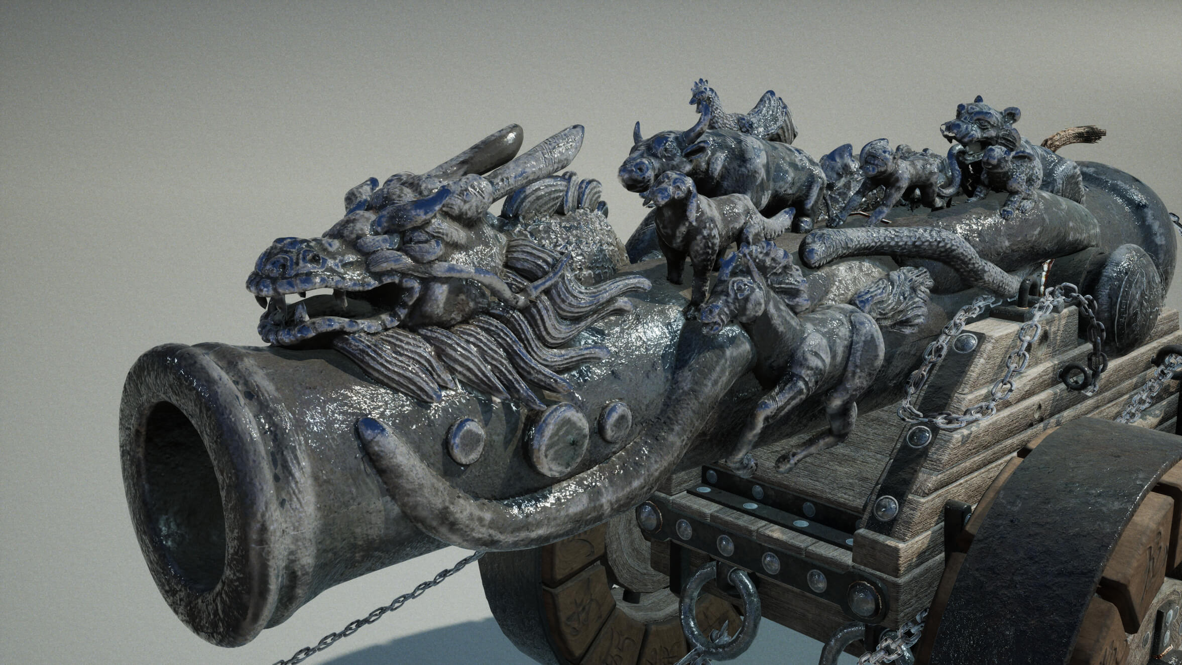 Chinese Zodiac Animals Cannon - 3D Model by PaburoVIII