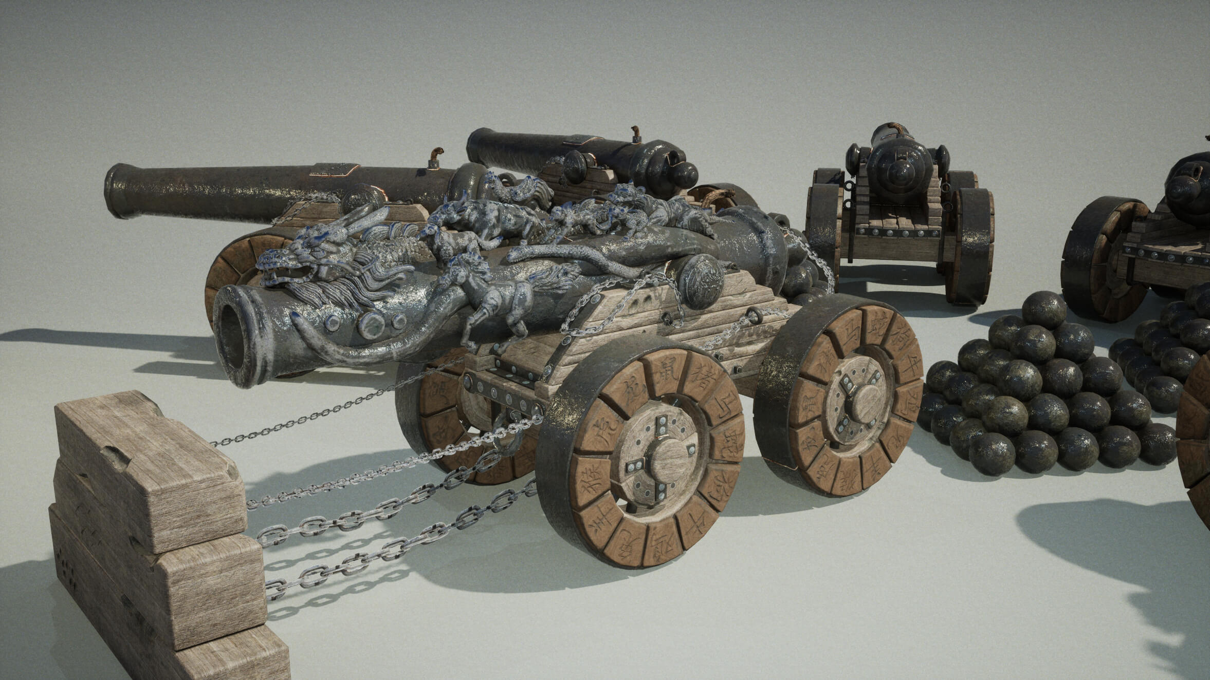 Chinese Zodiac Animals Cannon - 3D Model by PaburoVIII