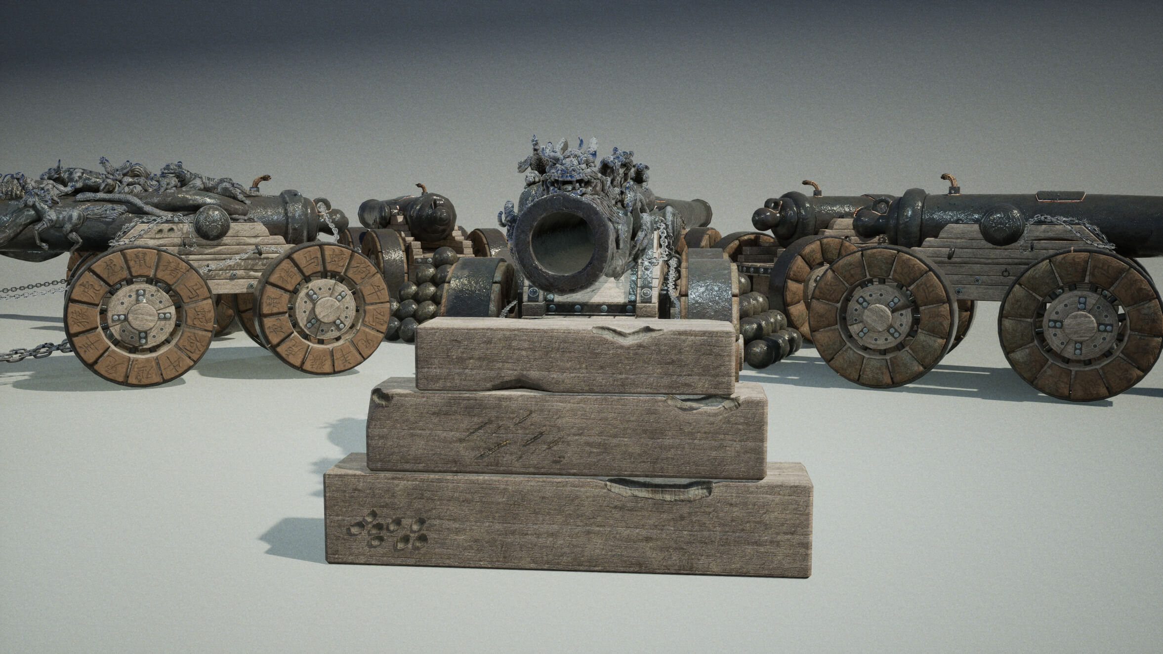 Chinese Zodiac Animals Cannon - 3D Model by PaburoVIII
