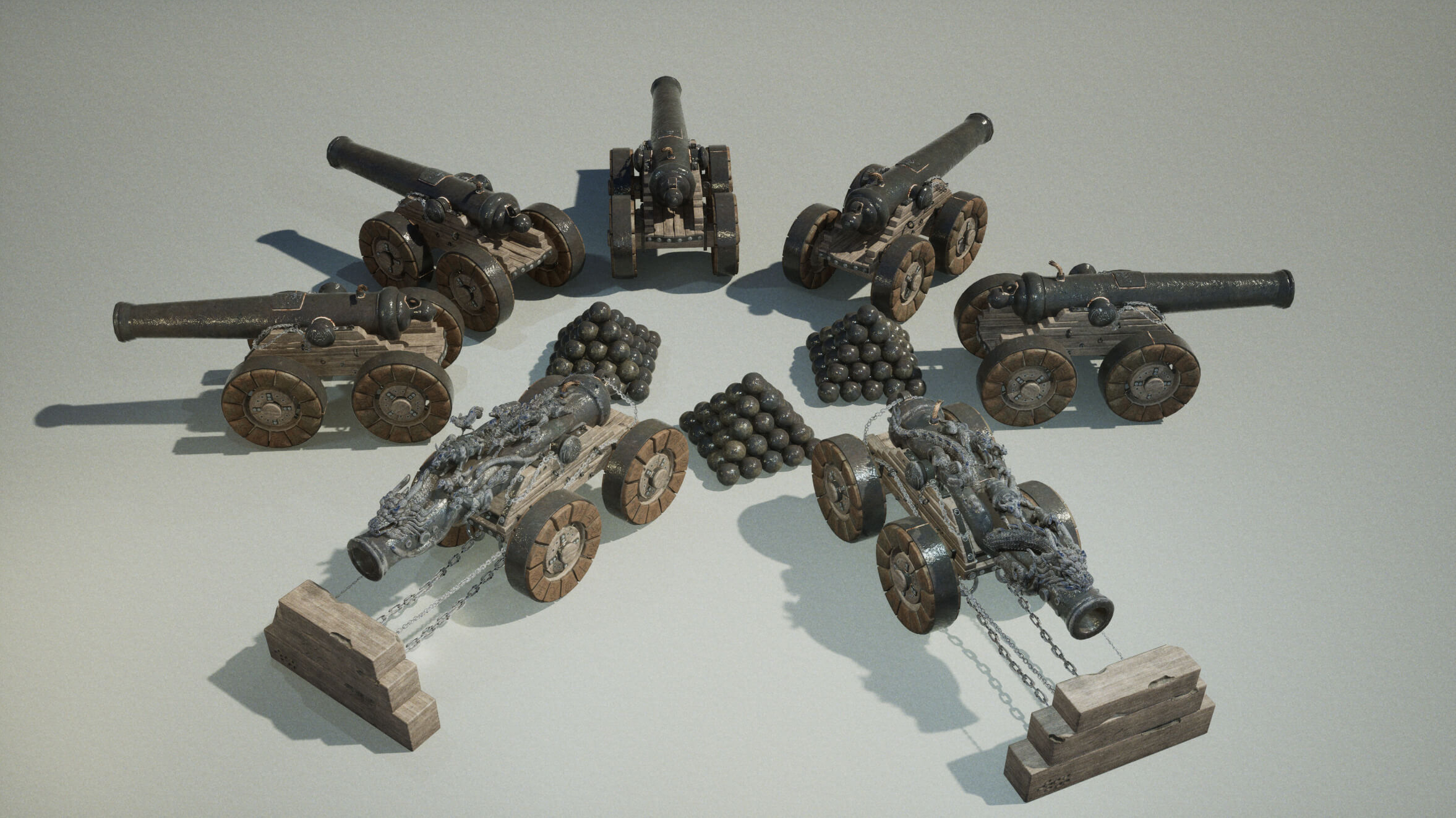 Chinese Zodiac Animals Cannon - 3D Model by PaburoVIII