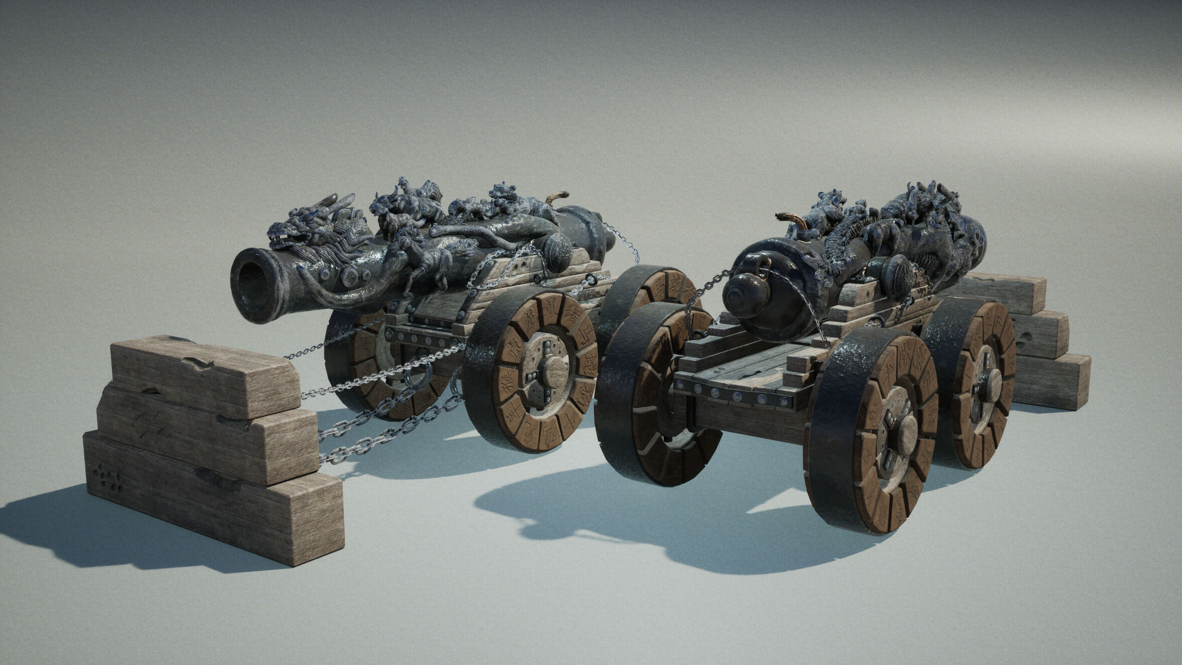 Chinese Zodiac Animals Cannon - 3D Model by PaburoVIII