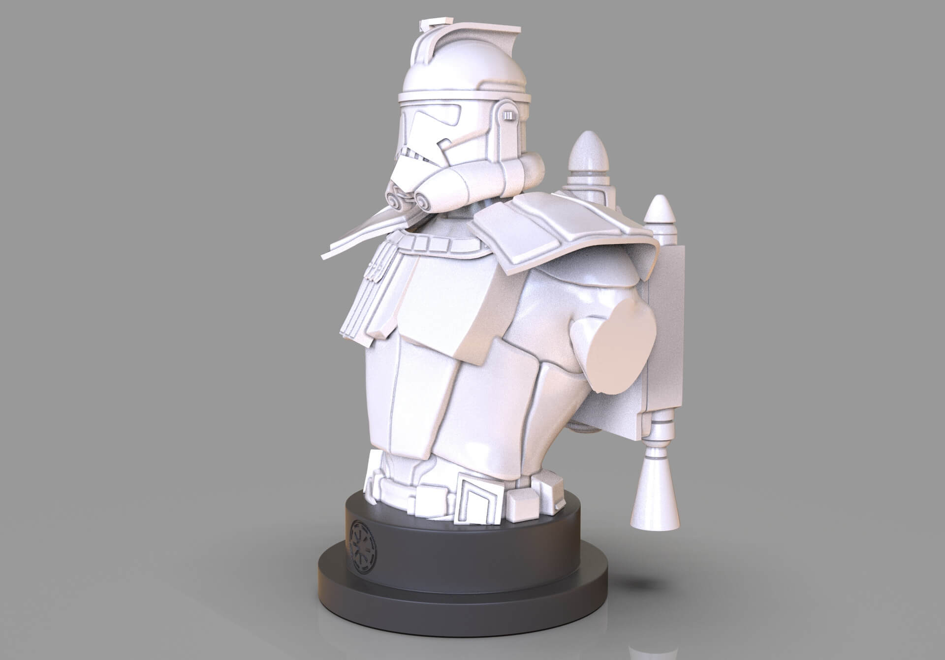 Clone Trooper Captain Rex Bust - 3D Model by PaburoVIII