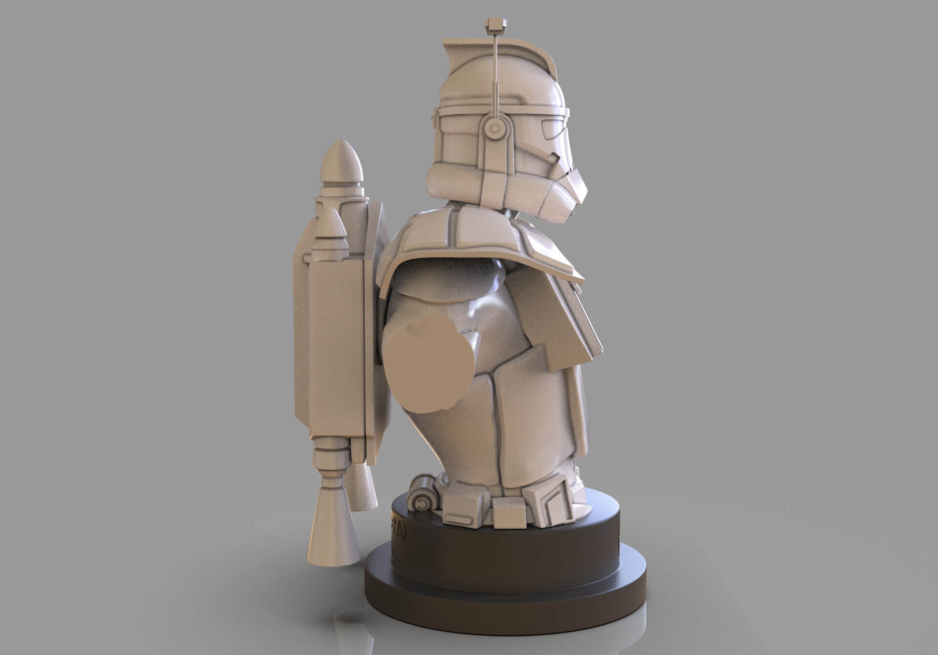 Clone Trooper Captain Rex Bust - 3D Model by PaburoVIII