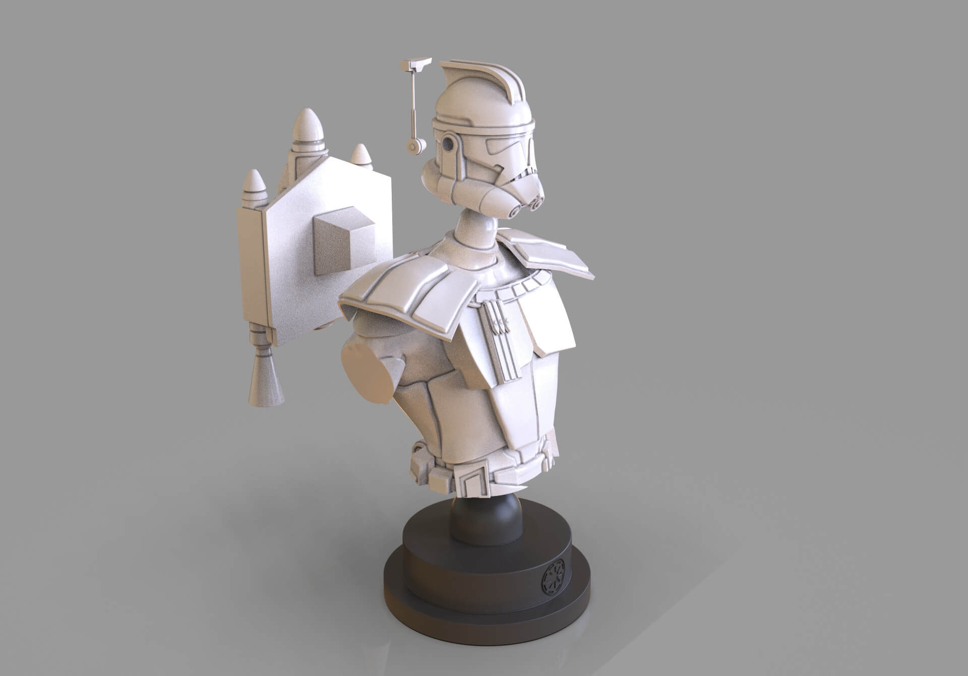 Clone Trooper Captain Rex Bust - 3D Model by PaburoVIII