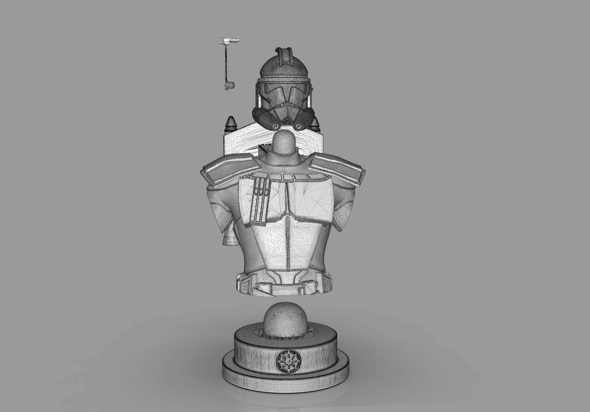 Clone Trooper Captain Rex Bust - 3D Model by PaburoVIII