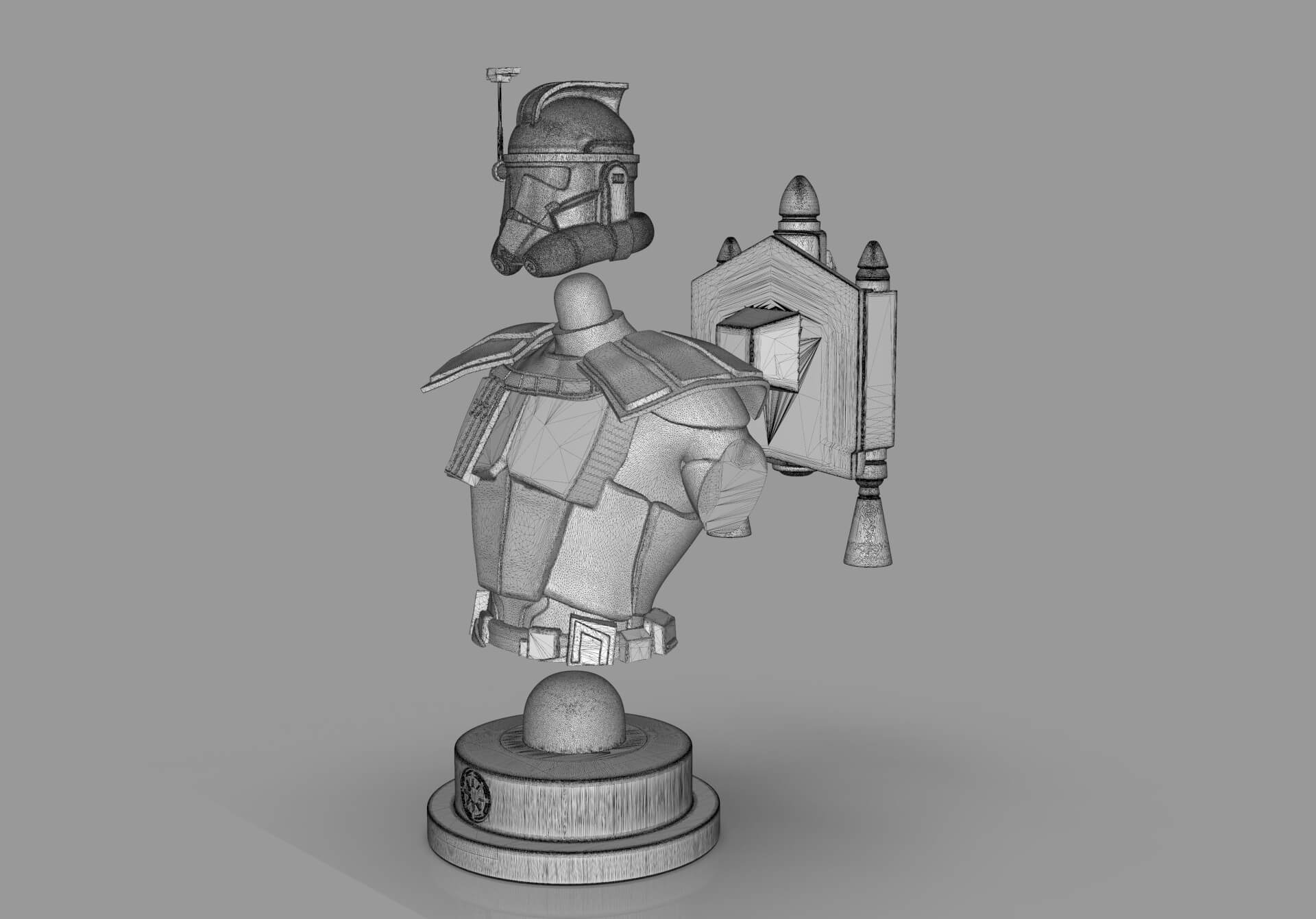 Clone Trooper Captain Rex Bust - 3D Model by PaburoVIII