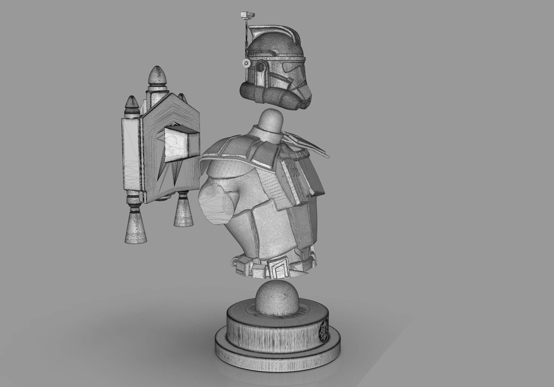 Clone Trooper Captain Rex Bust - 3D Model by PaburoVIII