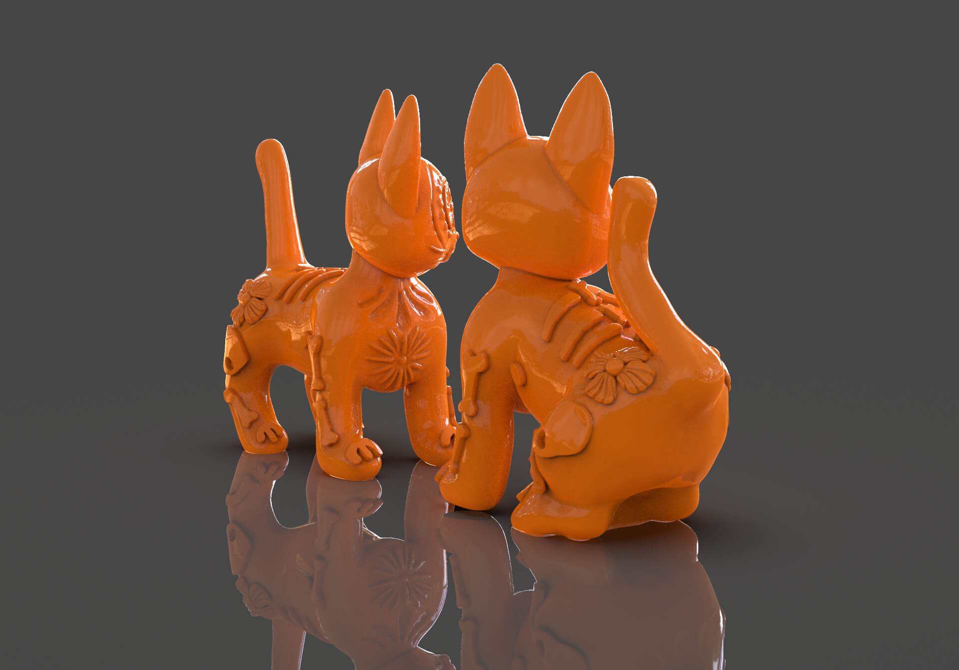 Day of The Dead Cats - 3D Model by PaburoVIII