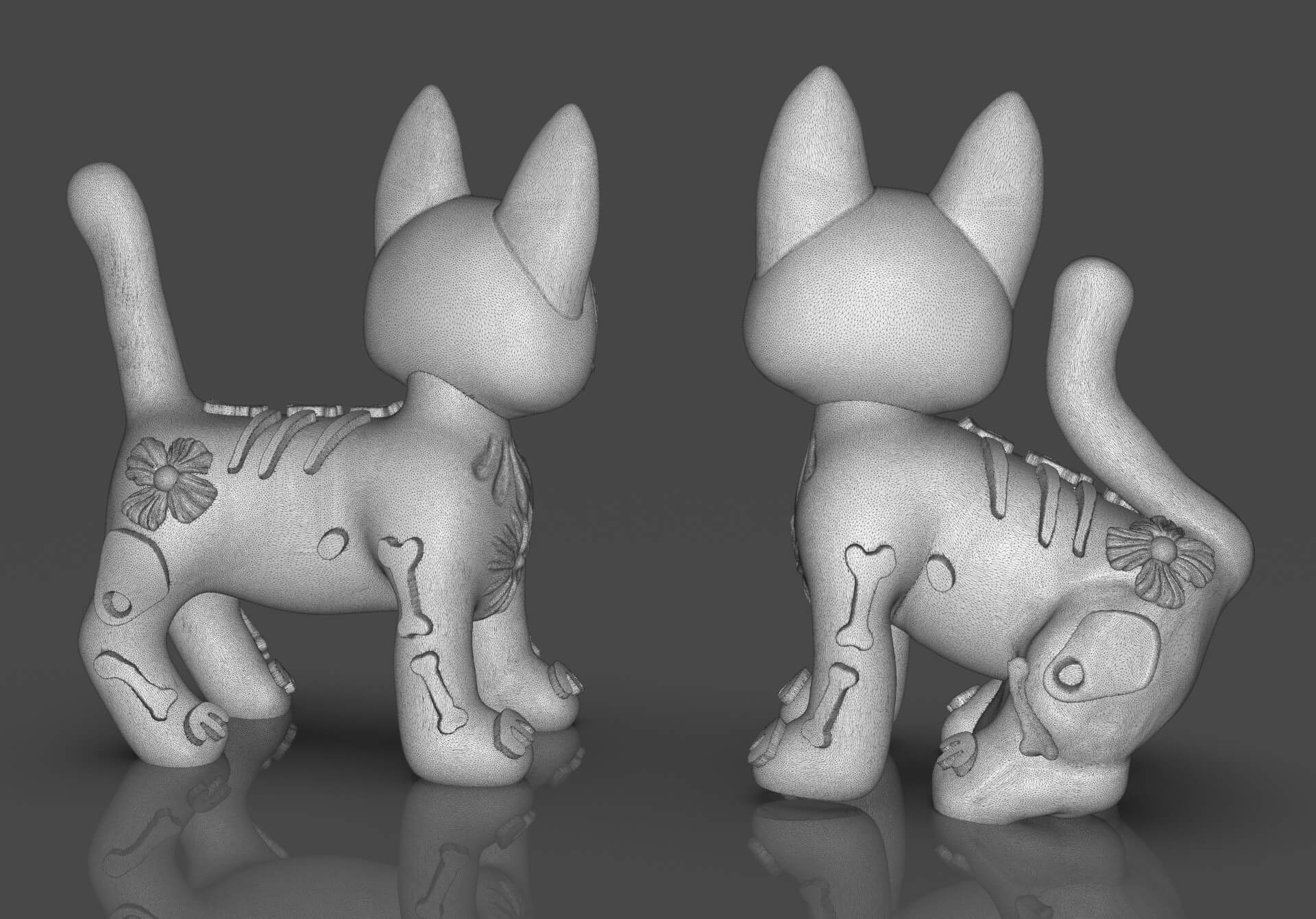 Day of The Dead Cats - 3D Model by PaburoVIII