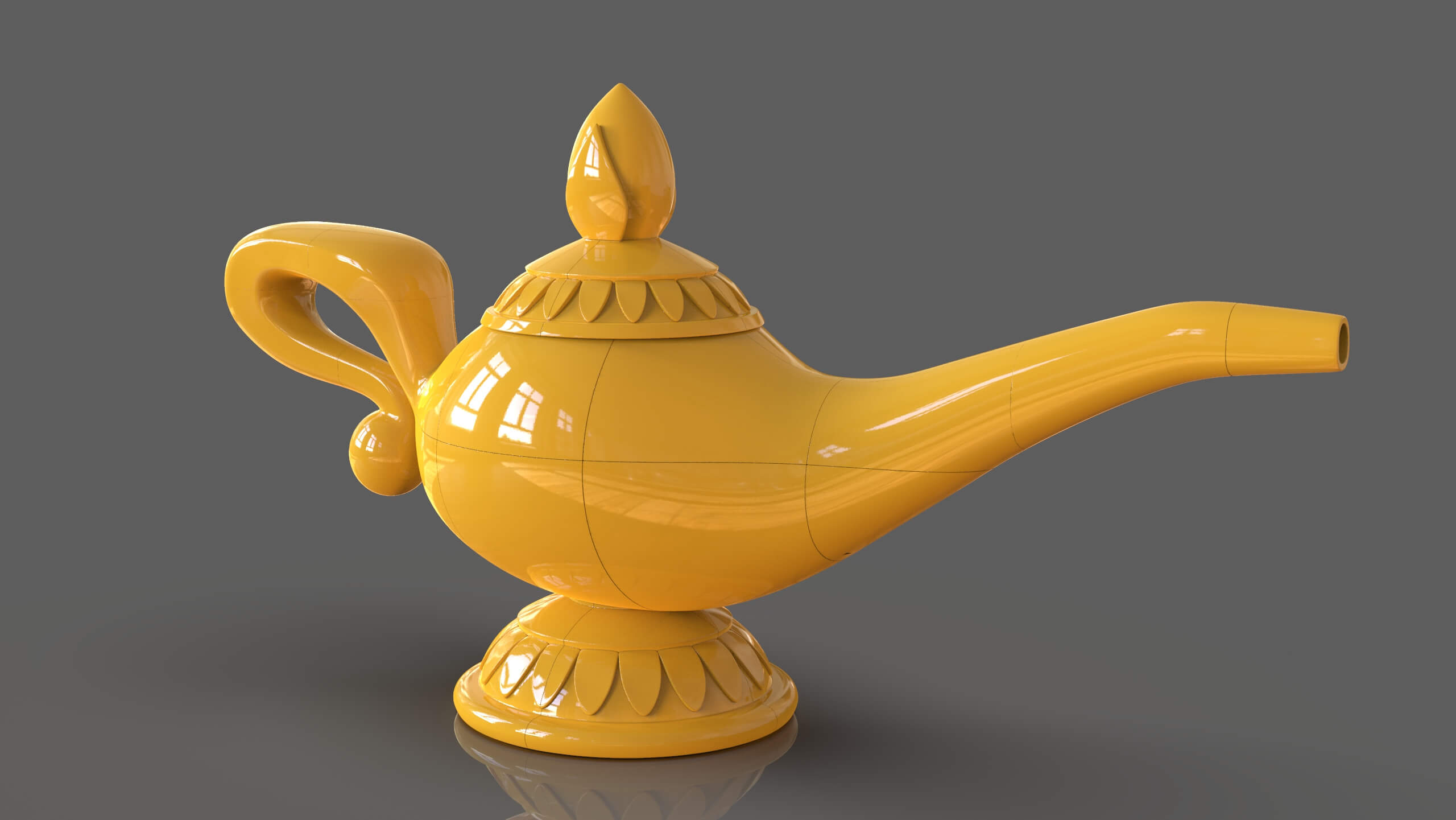 Aladdins Magic Lamp 3D Render, Digital Art by PaburoVIII