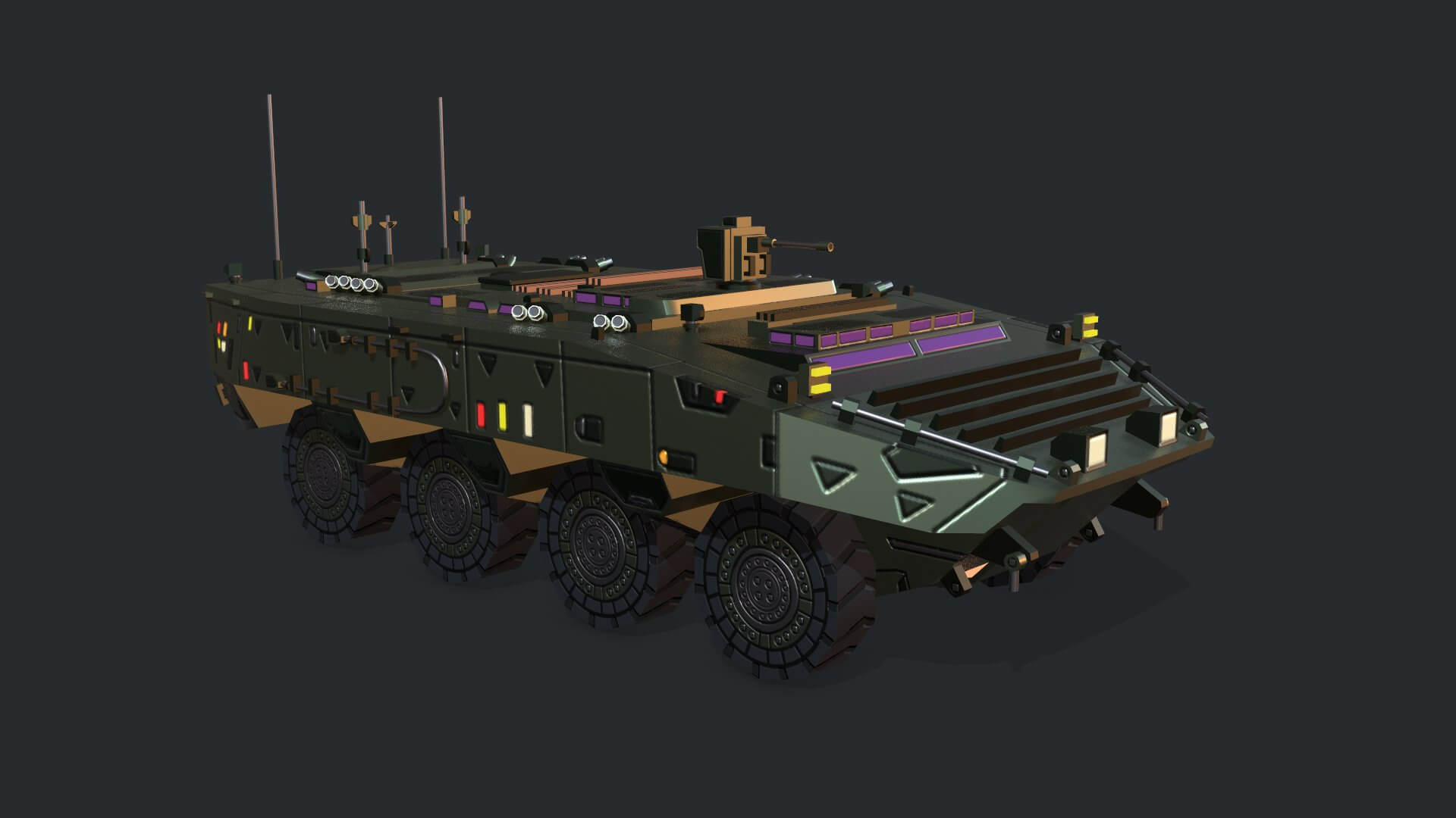 Armored Vehicle GTK WOLF APC 3D Render, Digital Art by PaburoVIII