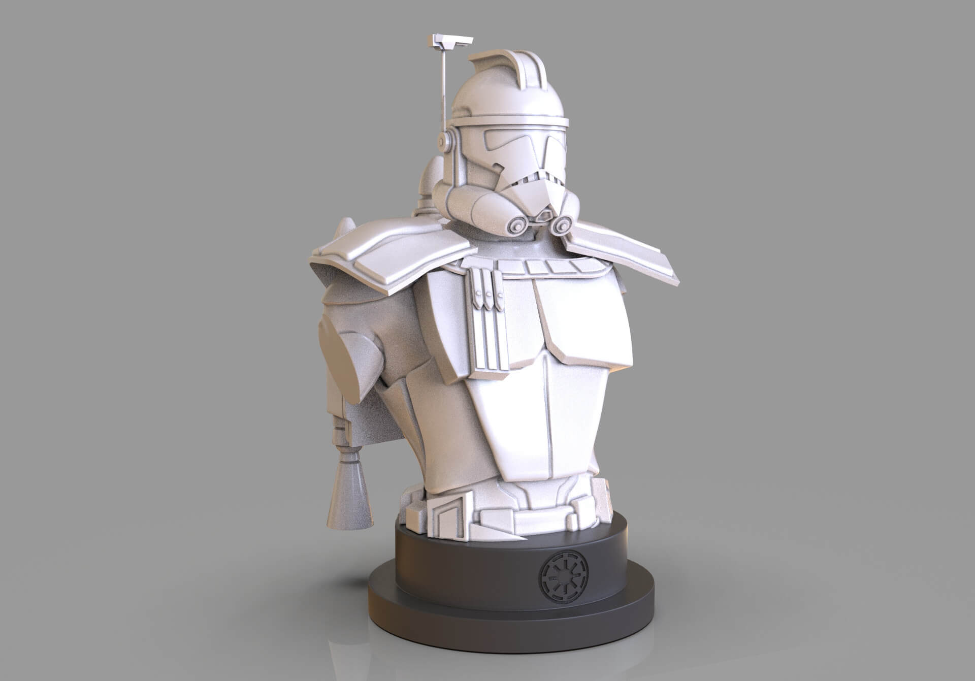 Captain Rex Clone Trooper Bust 3D Render by PaburoVIII