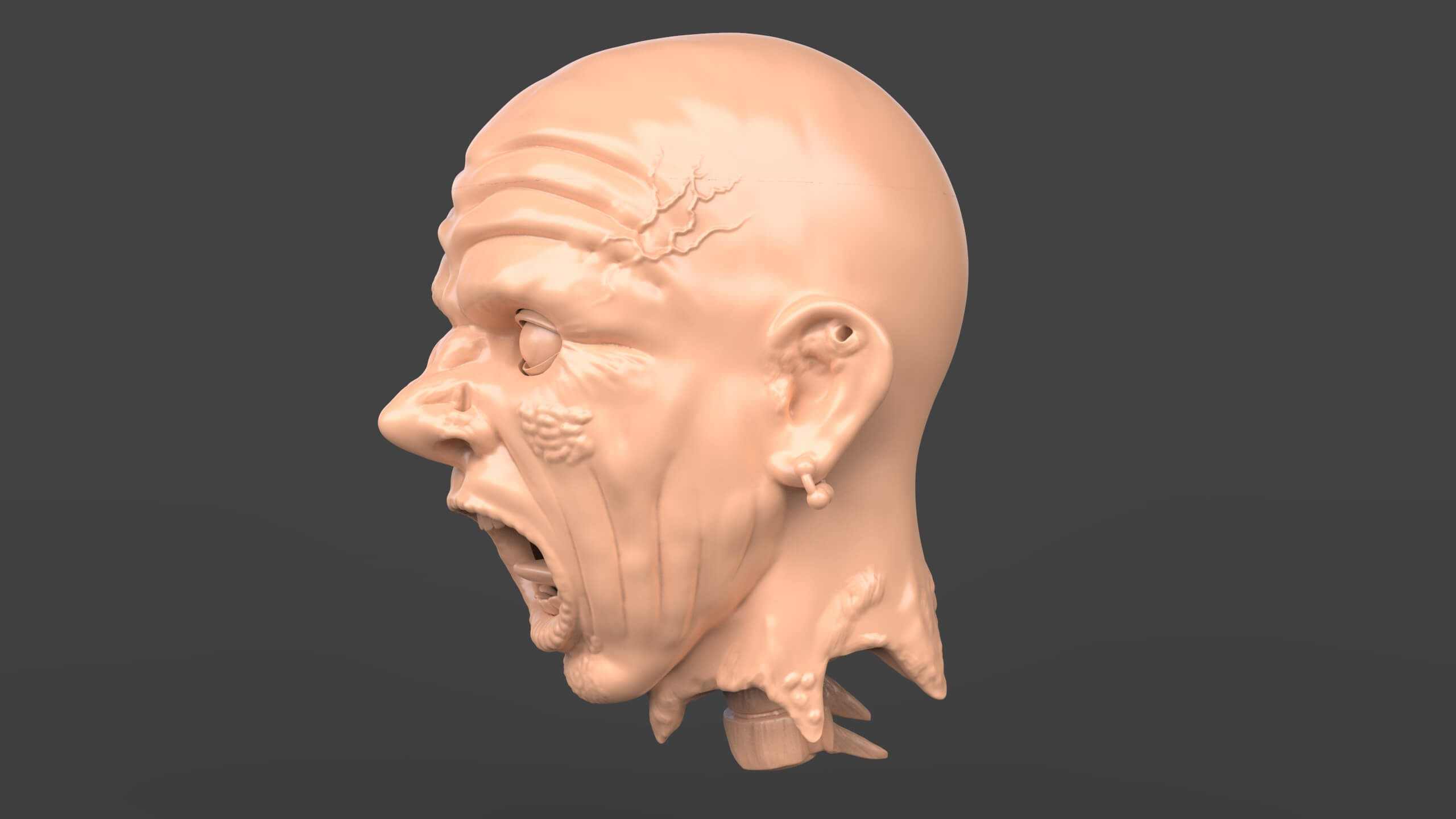 Decapitated Head With Mechanism 3D Render by PaburoVIII