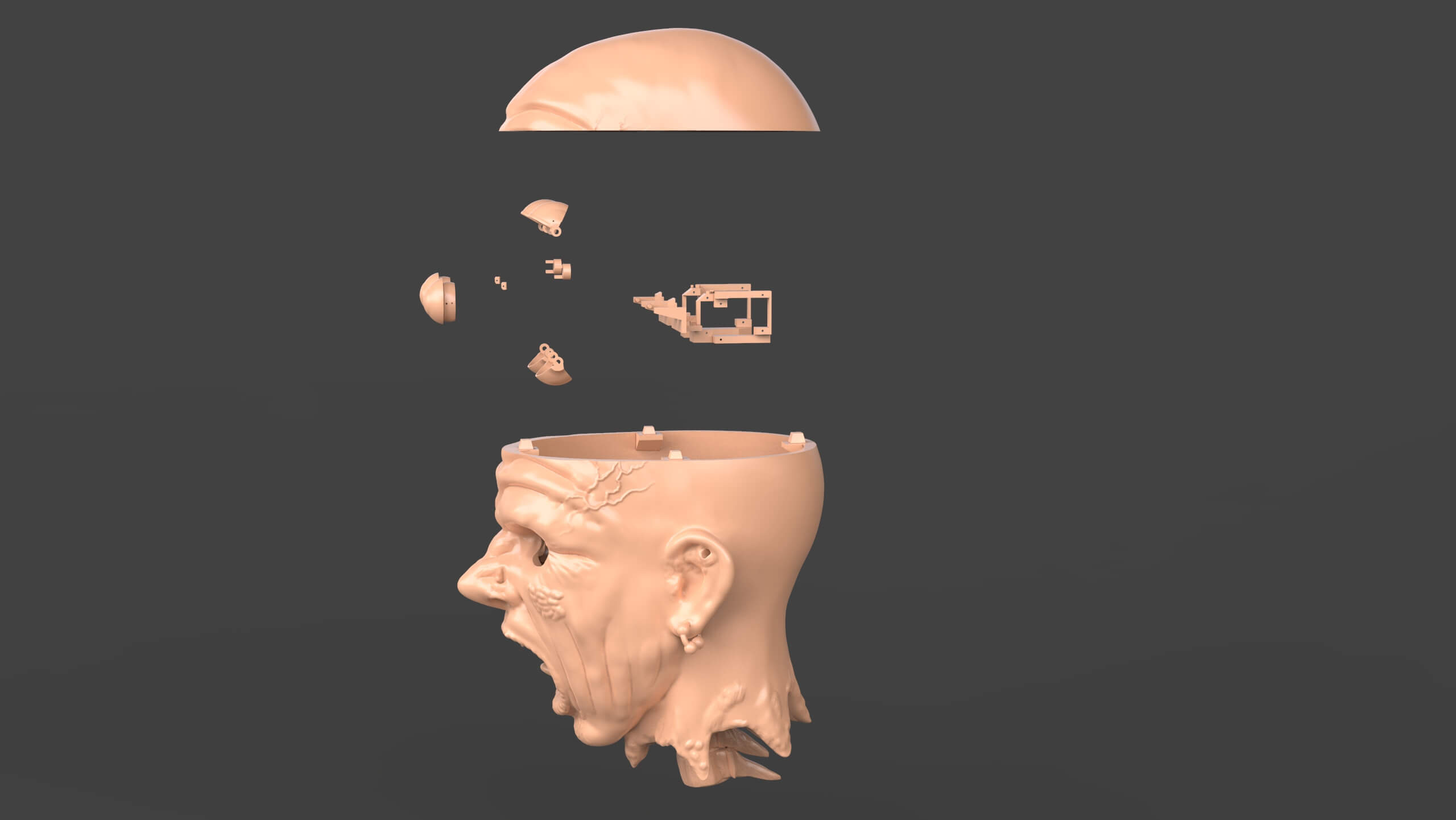 Decapitated Head With Mechanism 3D Render by PaburoVIII