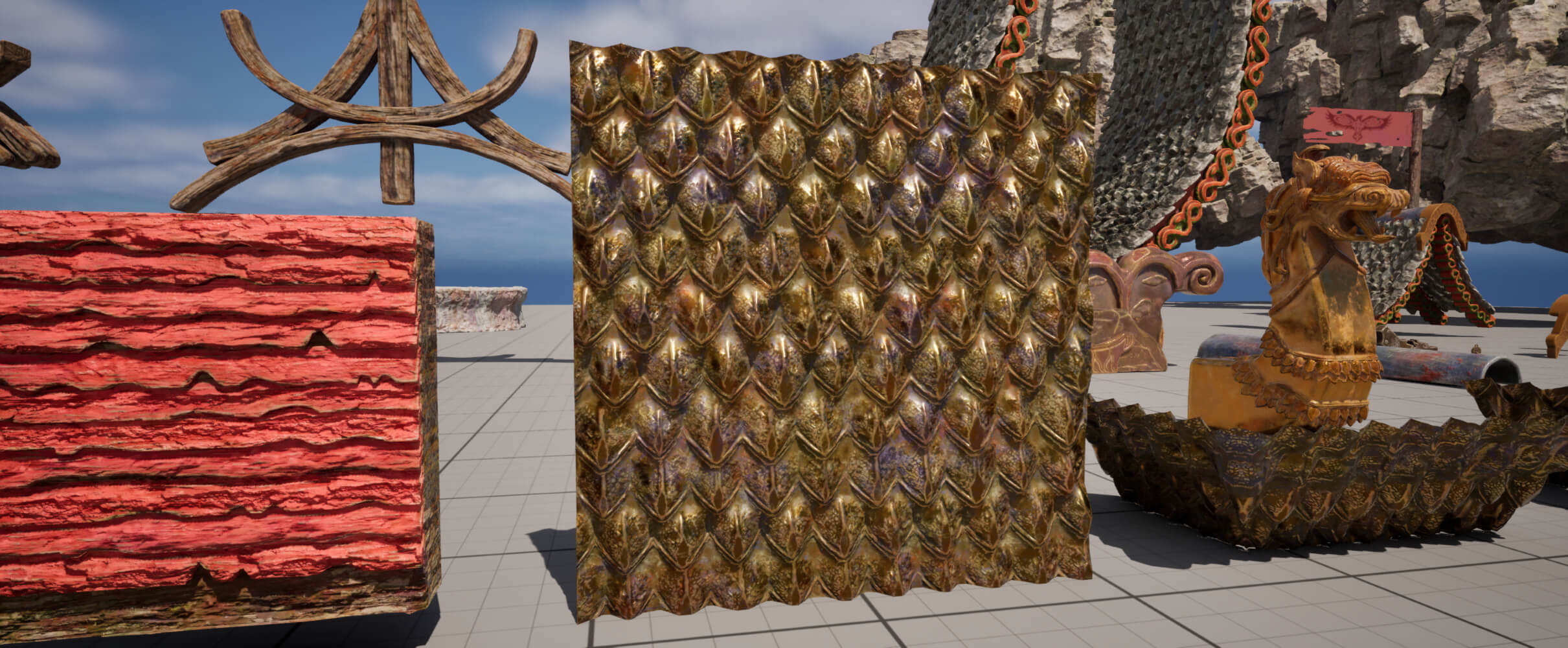 Dragon Scales Material 3D Render, Digital Art by PaburoVIII