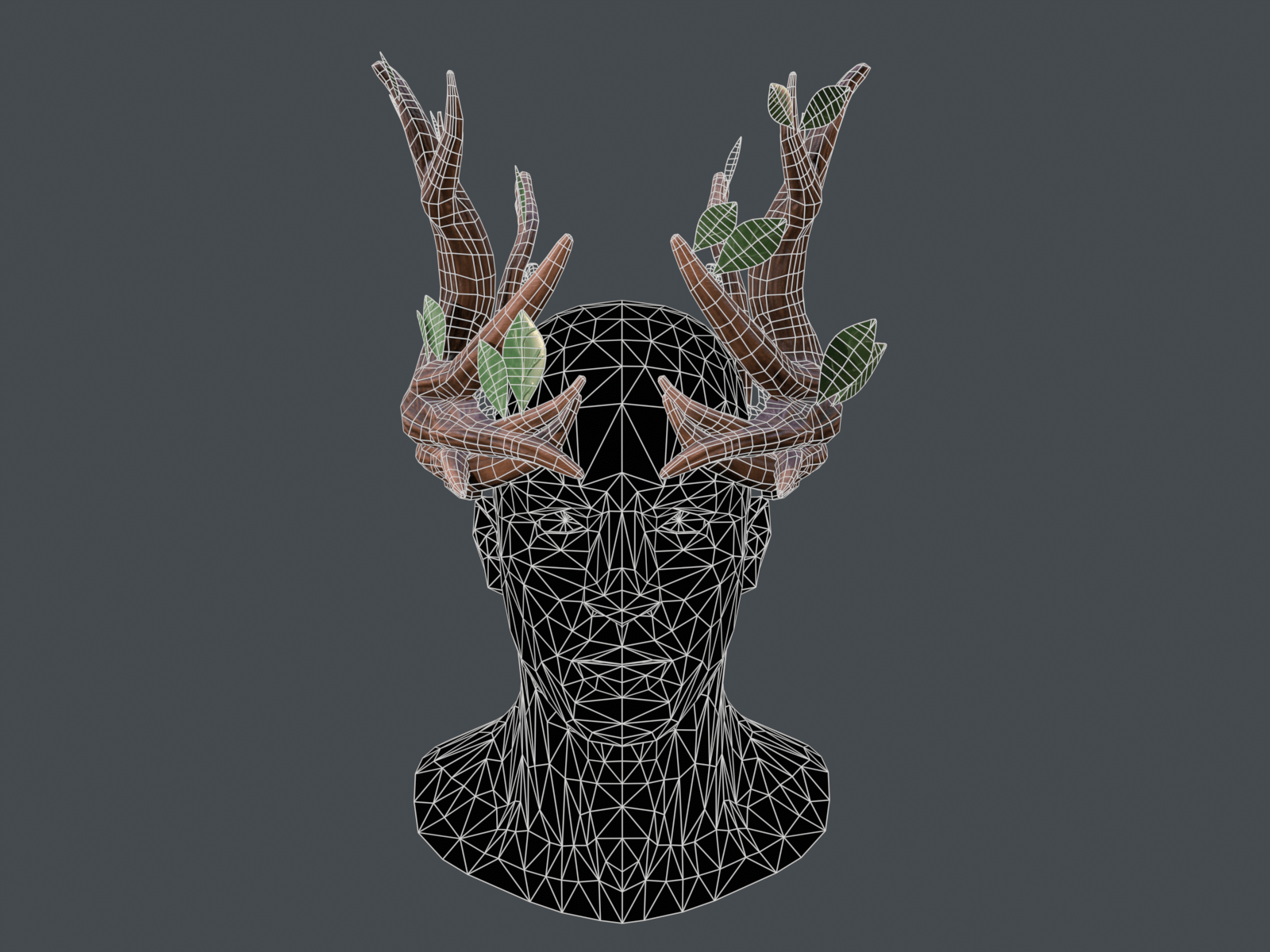 Druid Crown wire 3D Render, Digital Art by PaburoVIII