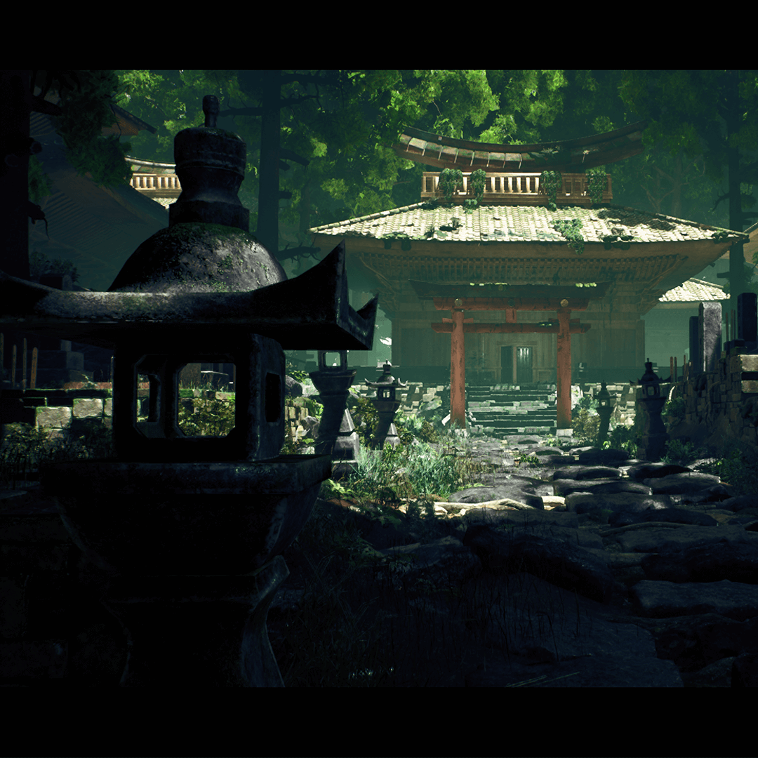 Japanese Shrine Forest 3D Render, Digital Art by PaburoVIII