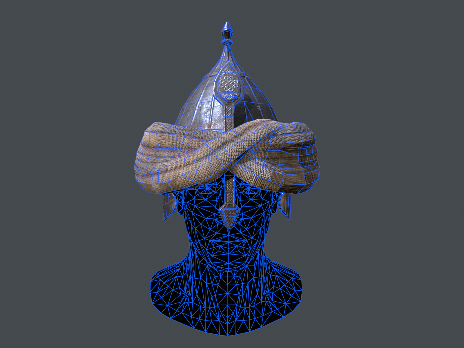 Medieval Turban Helm 3D Render, Digital Art by PaburoVIII