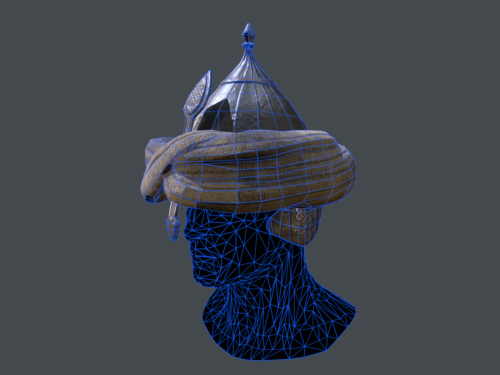 Medieval Turban Helm 3D Render, Digital Art by PaburoVIII