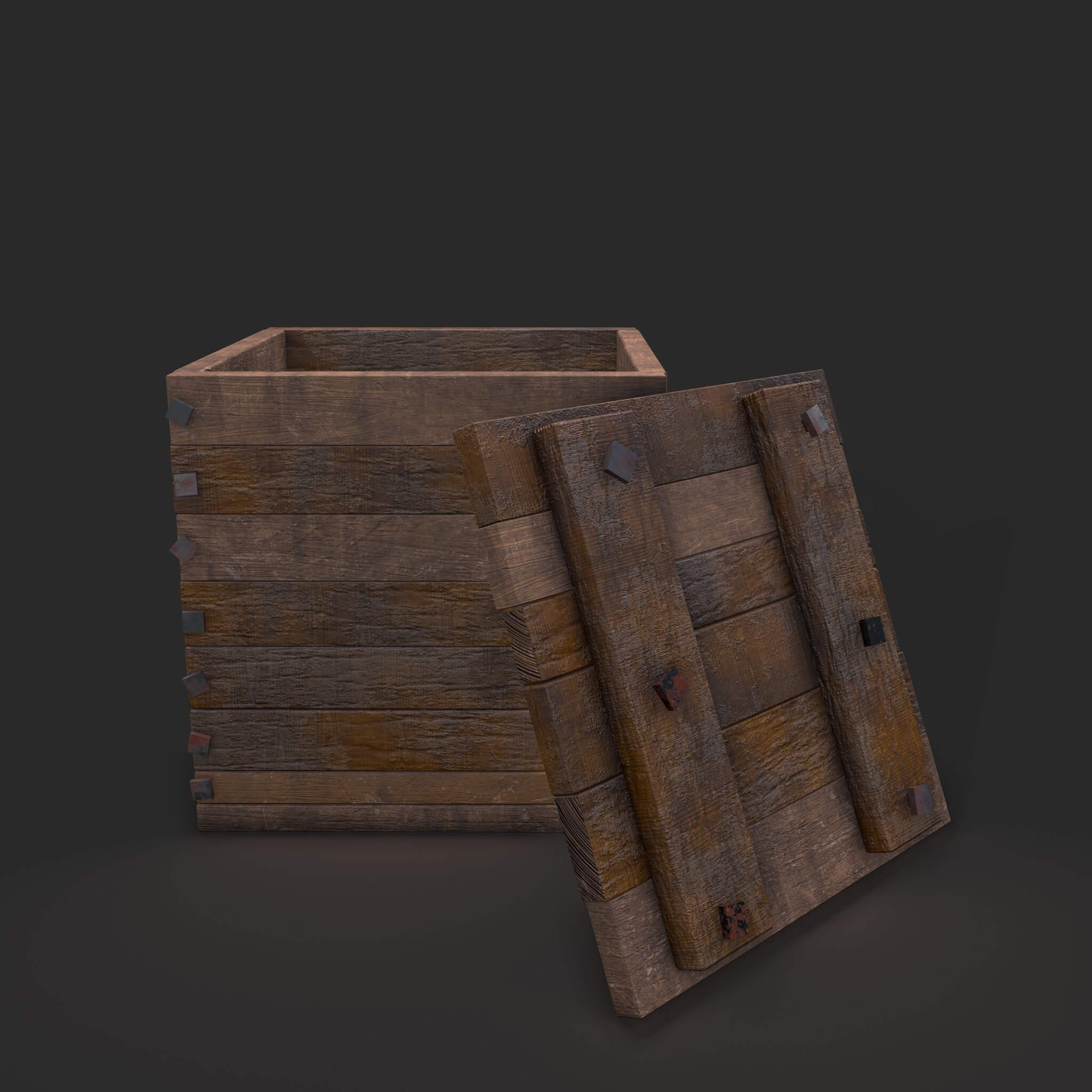 Medieval Wooden Crate 3D Render, Digital Art by PaburoVIII