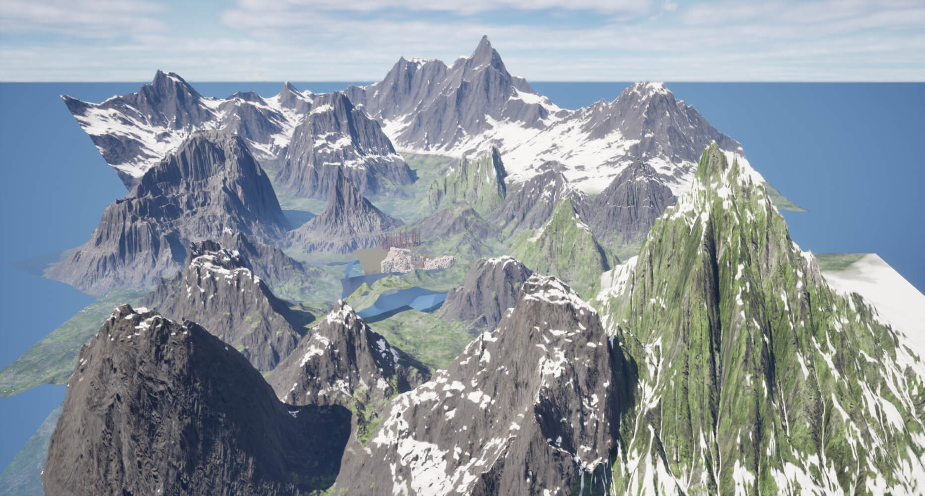 Mountains 3D Render, Digital Art by PaburoVIII