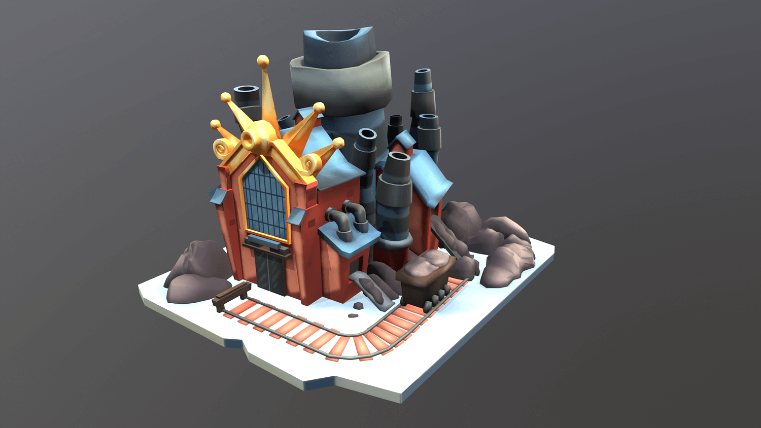 Stylized Coal Mine 3D Render, Digital Art by PaburoVIII