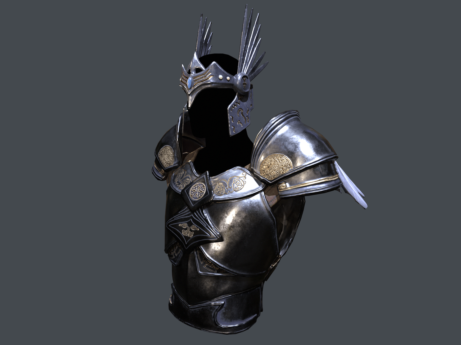 Valkyria Armor 3D Render, Digital Art by PaburoVIII