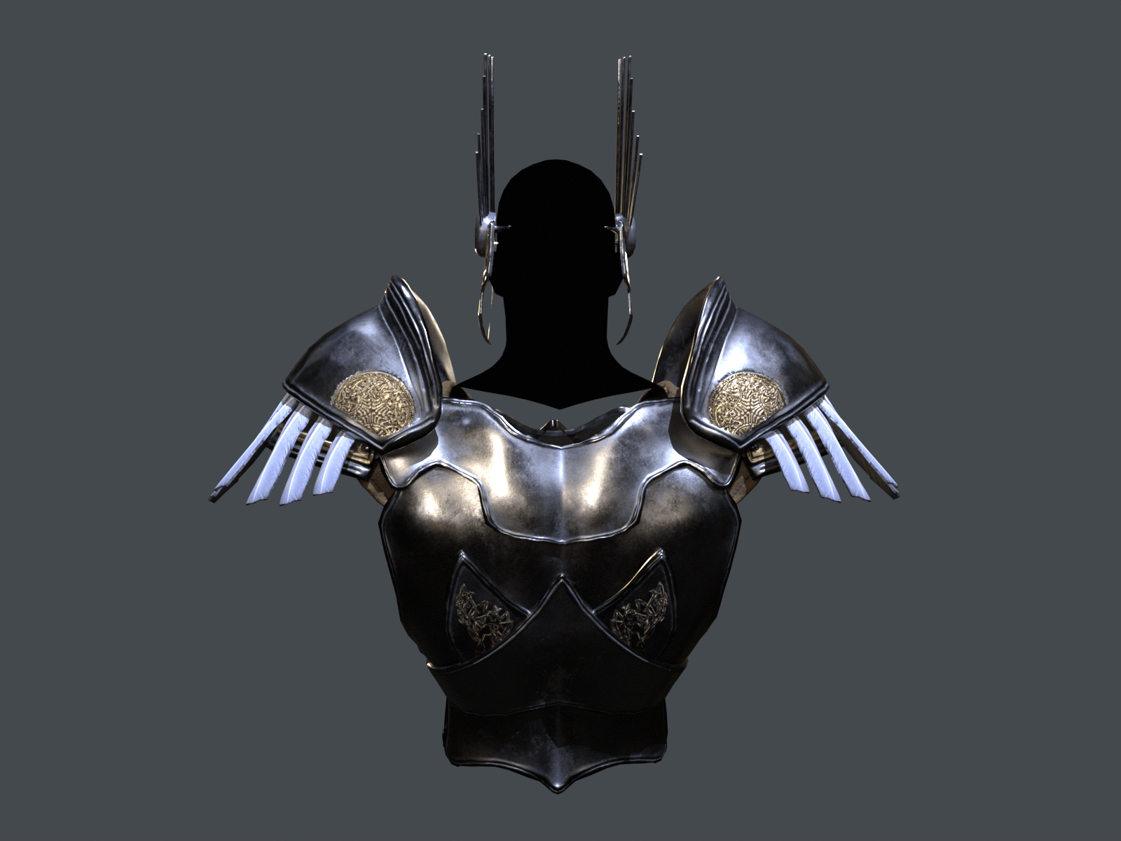 Valkyria Armor 3D Render, Digital Art by PaburoVIII