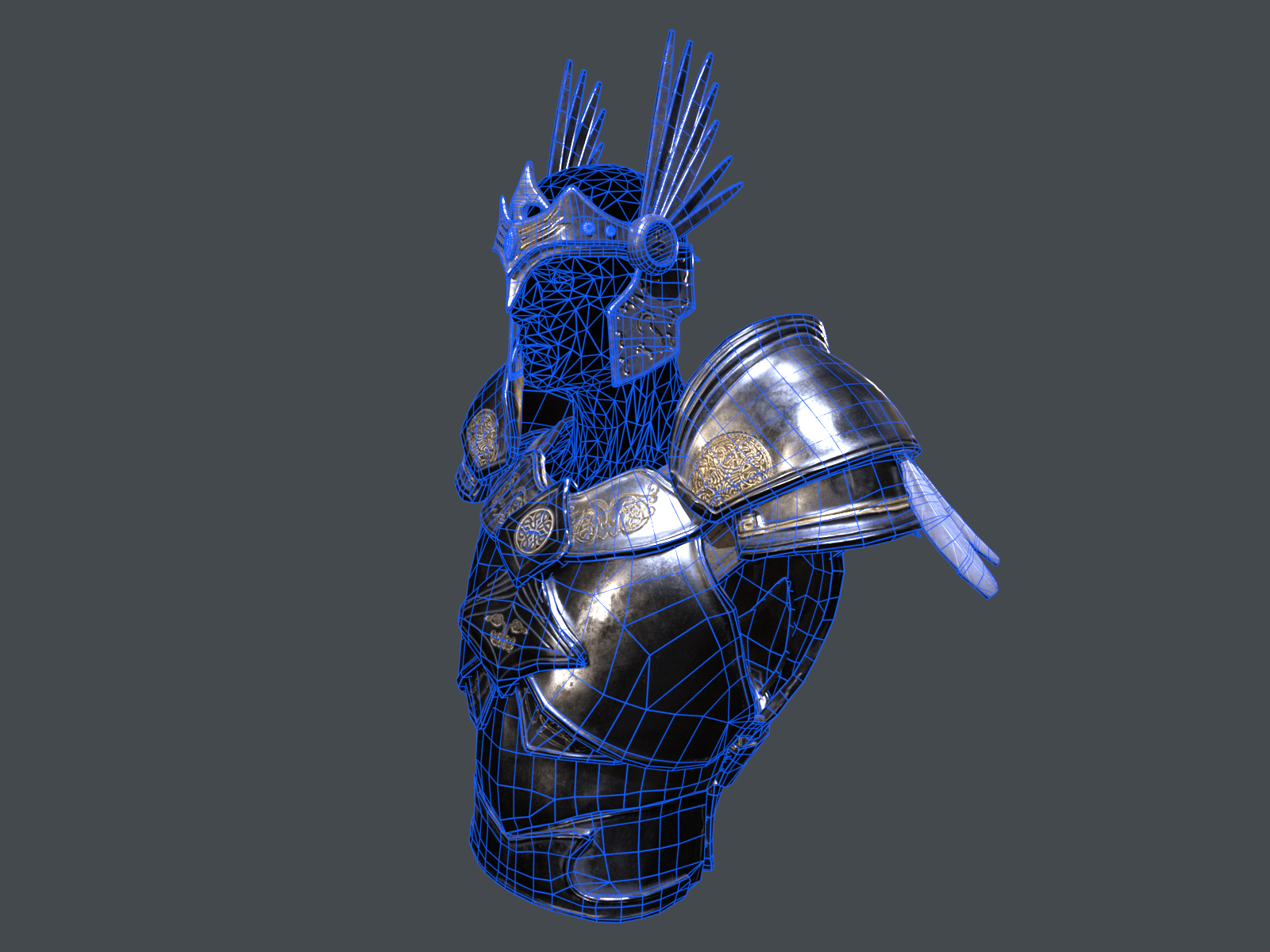 Valkyria Armor 3D Render, Digital Art by PaburoVIII