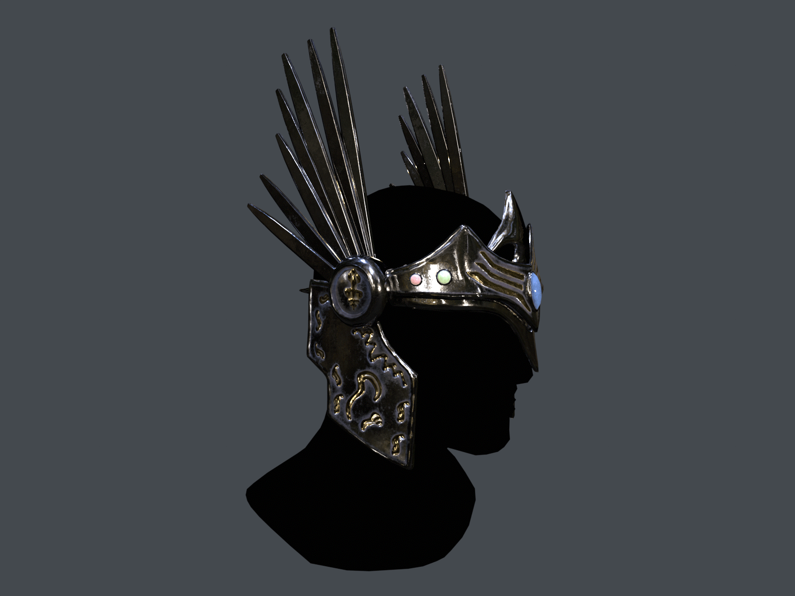 Valkyrie Helmet V2 3D Render, Digital Art by PaburoVIII