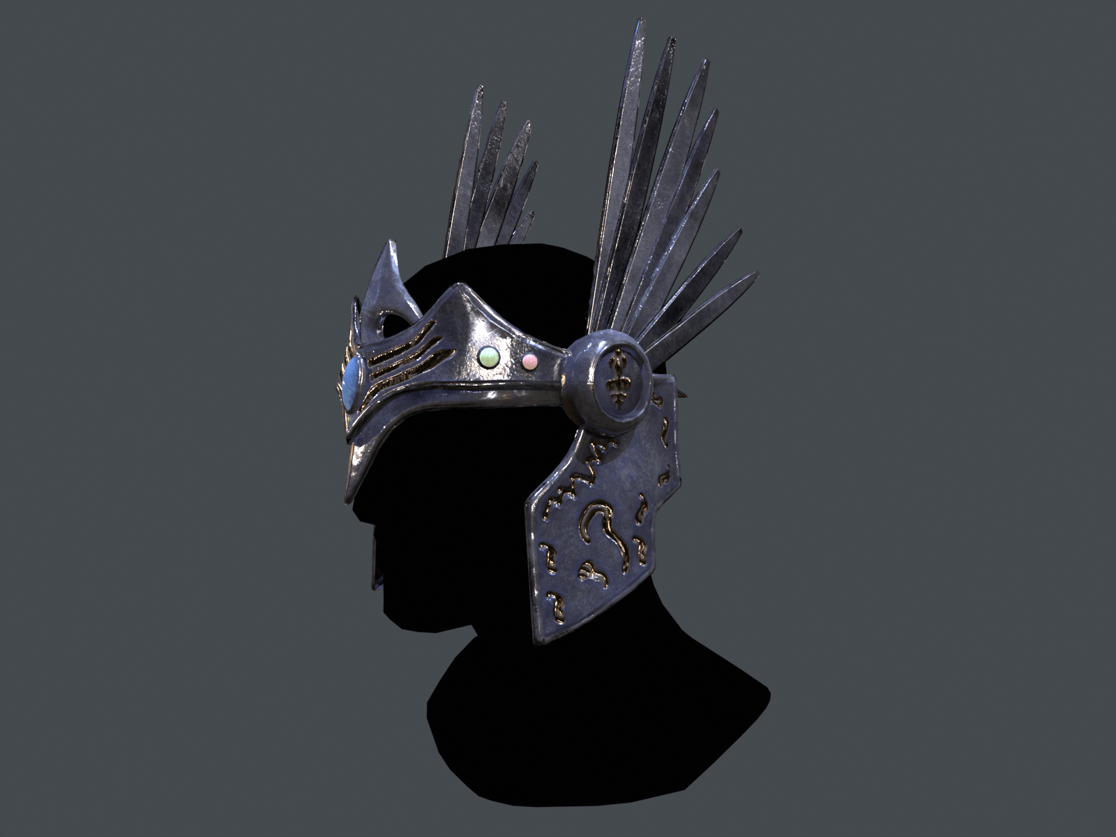 Valkyrie Helmet 3D Render, Digital Art by PaburoVIII