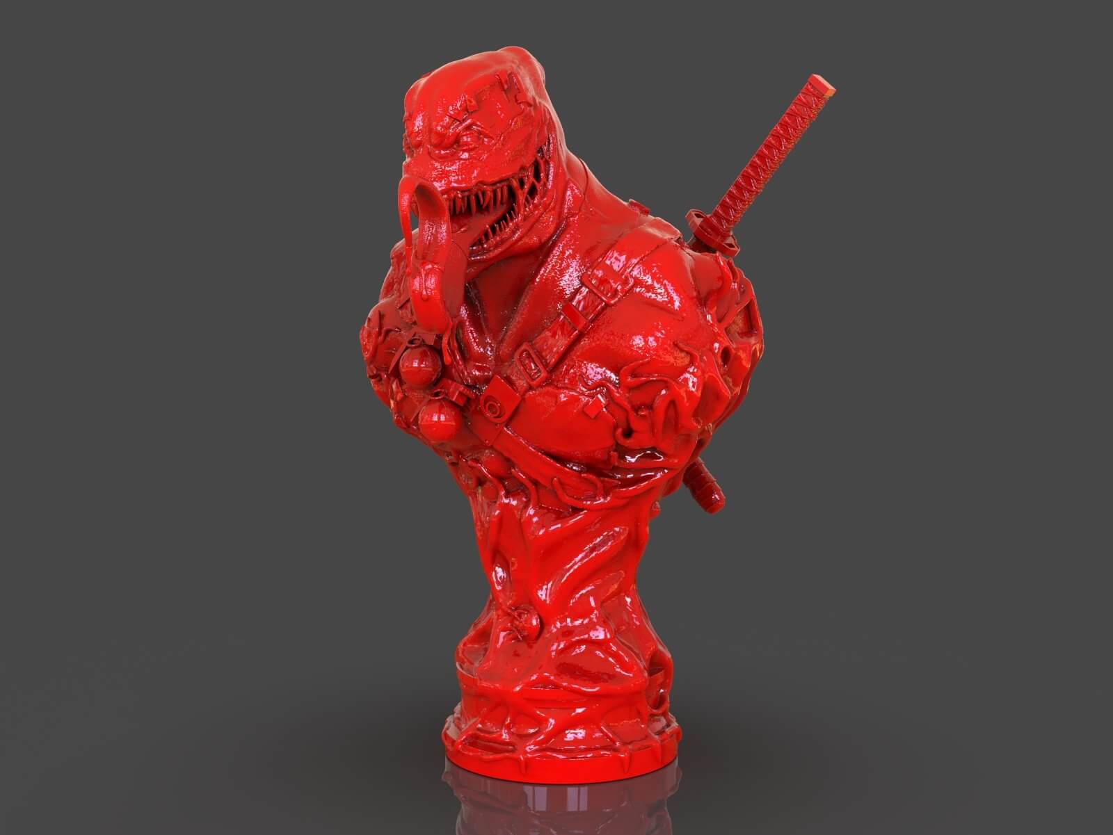 Venom Pool Bust 3D Render, Digital Art by PaburoVIII