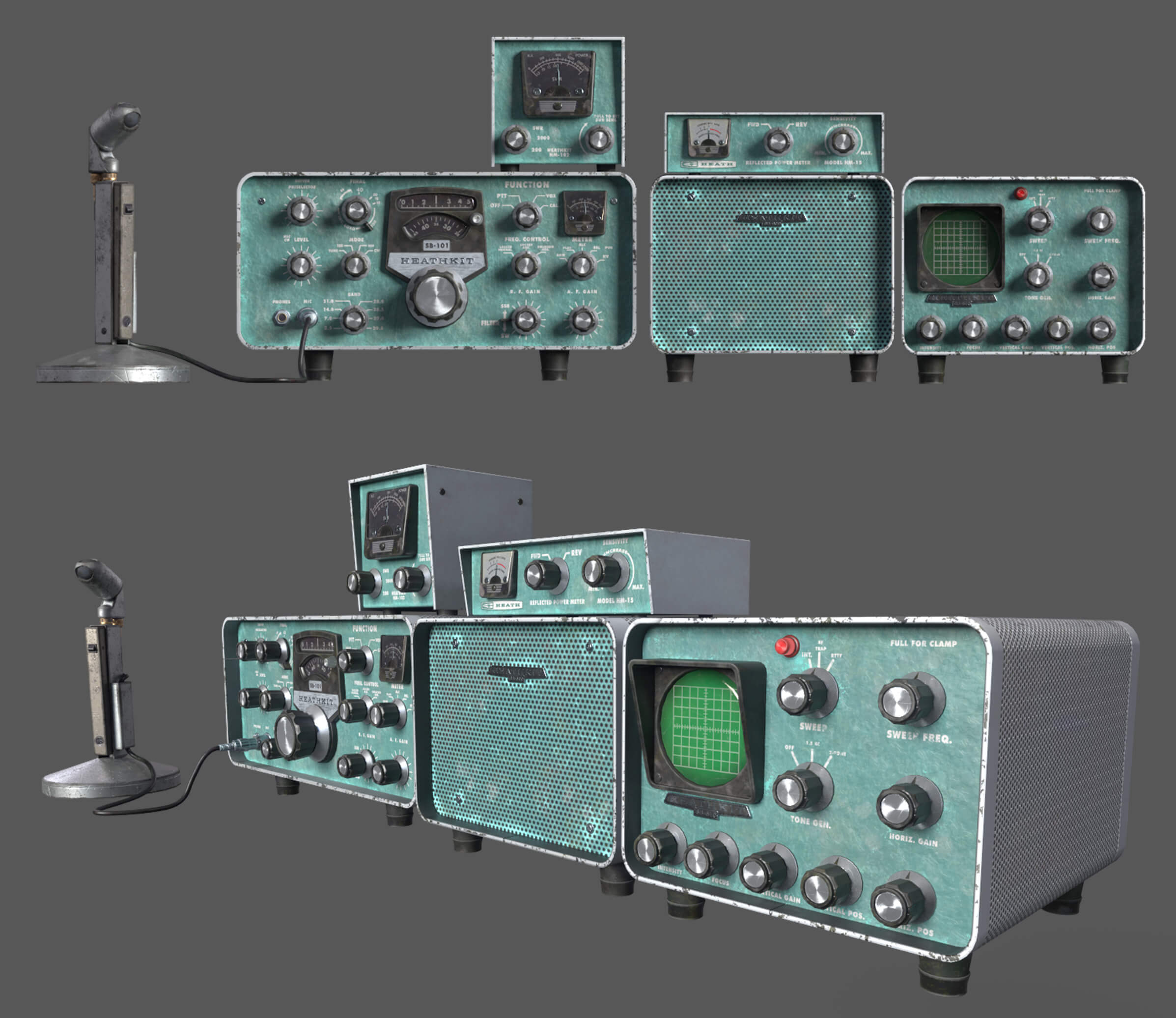 Vintage Ham Radio 3D Render, Digital Art by PaburoVIII