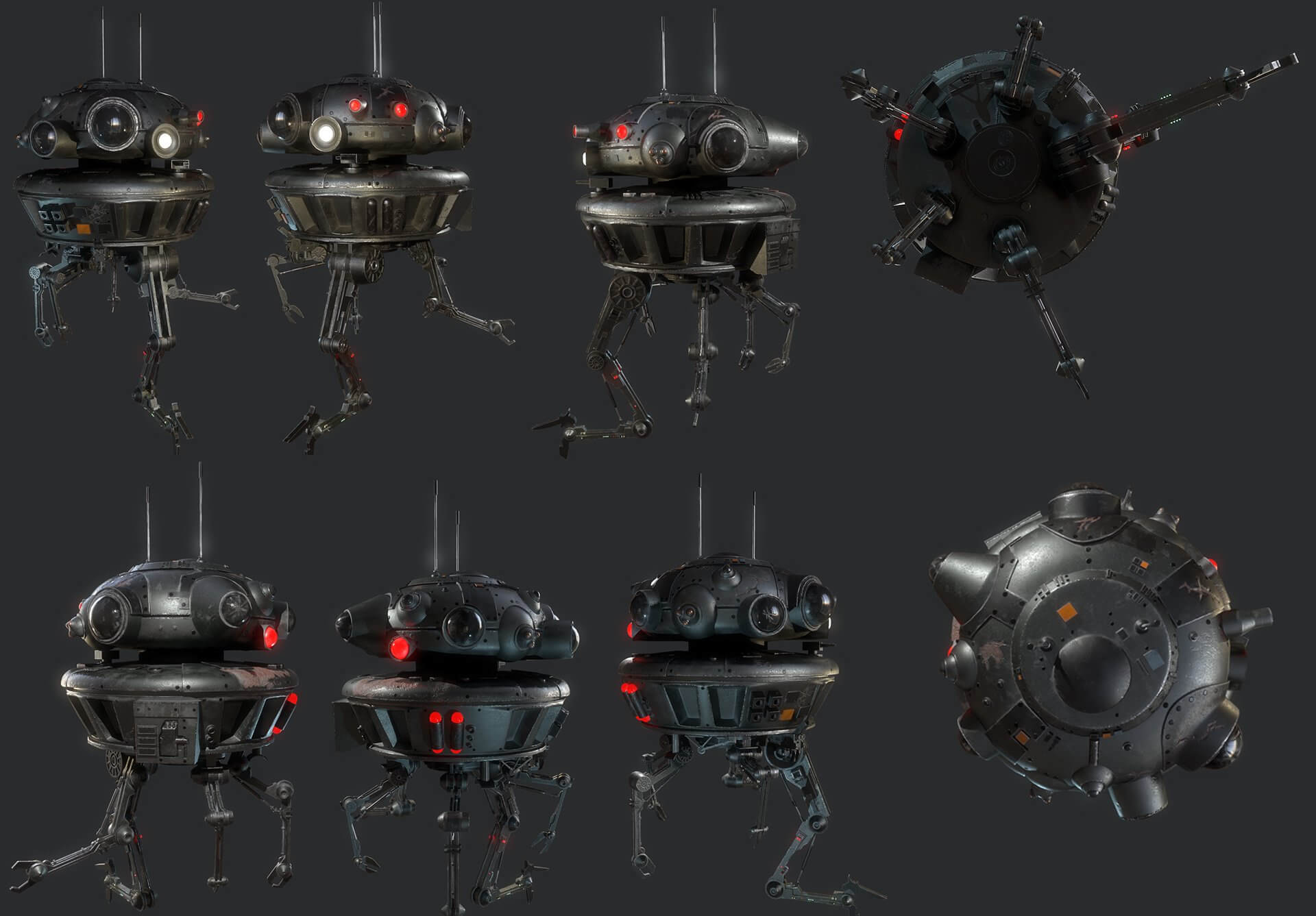 Viper Probe Droid 3D Render, Digital Art by PaburoVIII