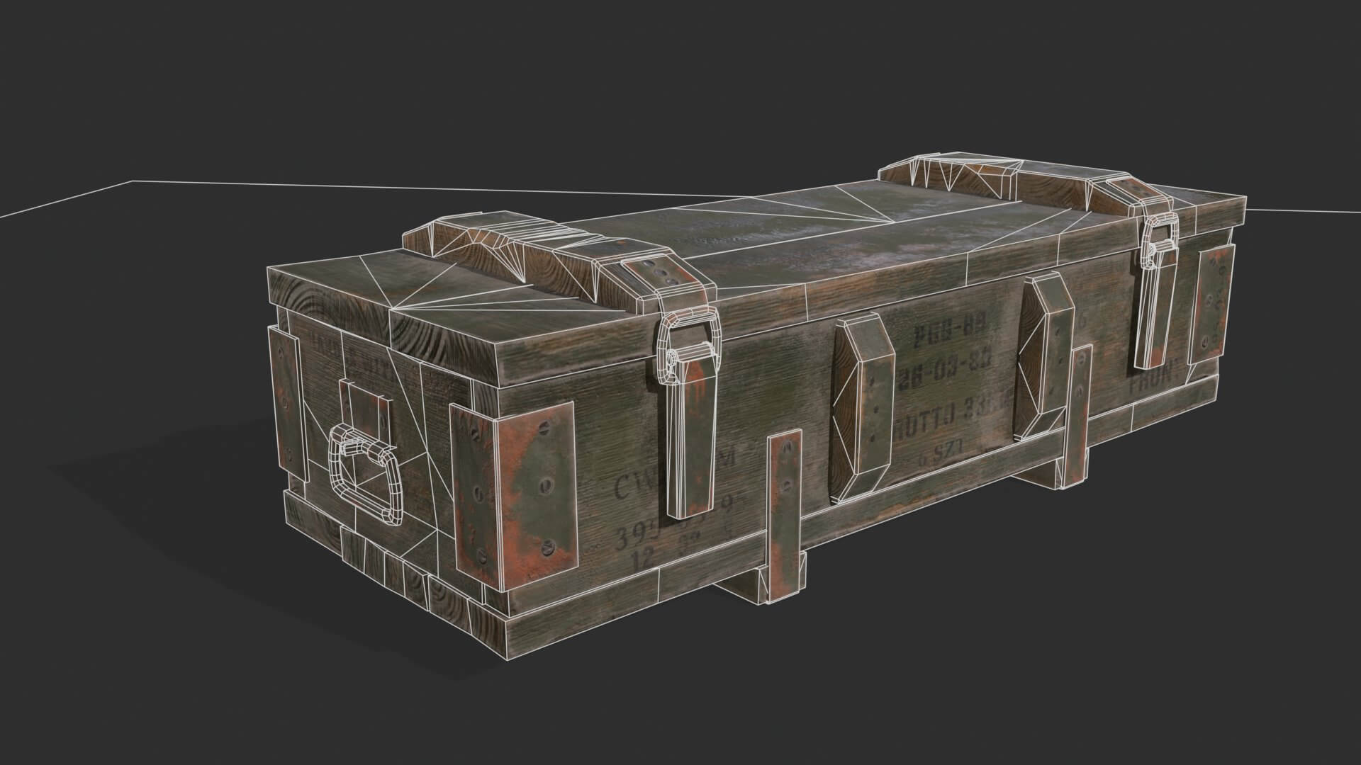 Military Wooden Box - 3D Model by PaburoVIII