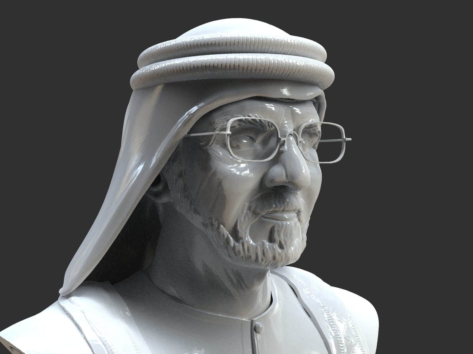 Mohammed Bin Rashid Al Maktoum Bust - 3D Print Model by PaburoVIII
