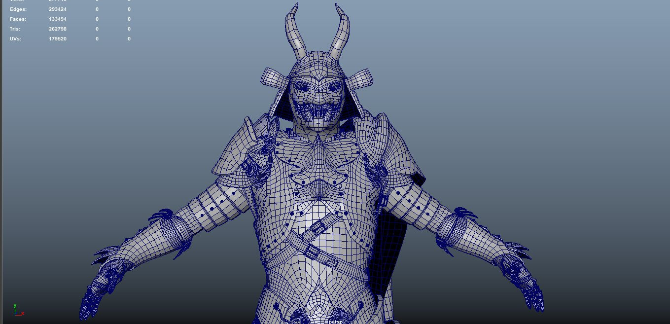 Red Samurai Armor - 3D Model by PaburoVIII
