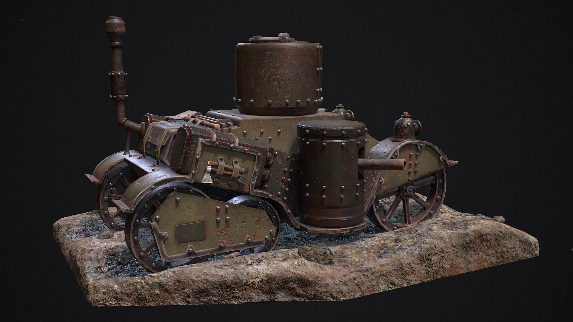 Steampunk Tank - 3D Model by PaburoVIII