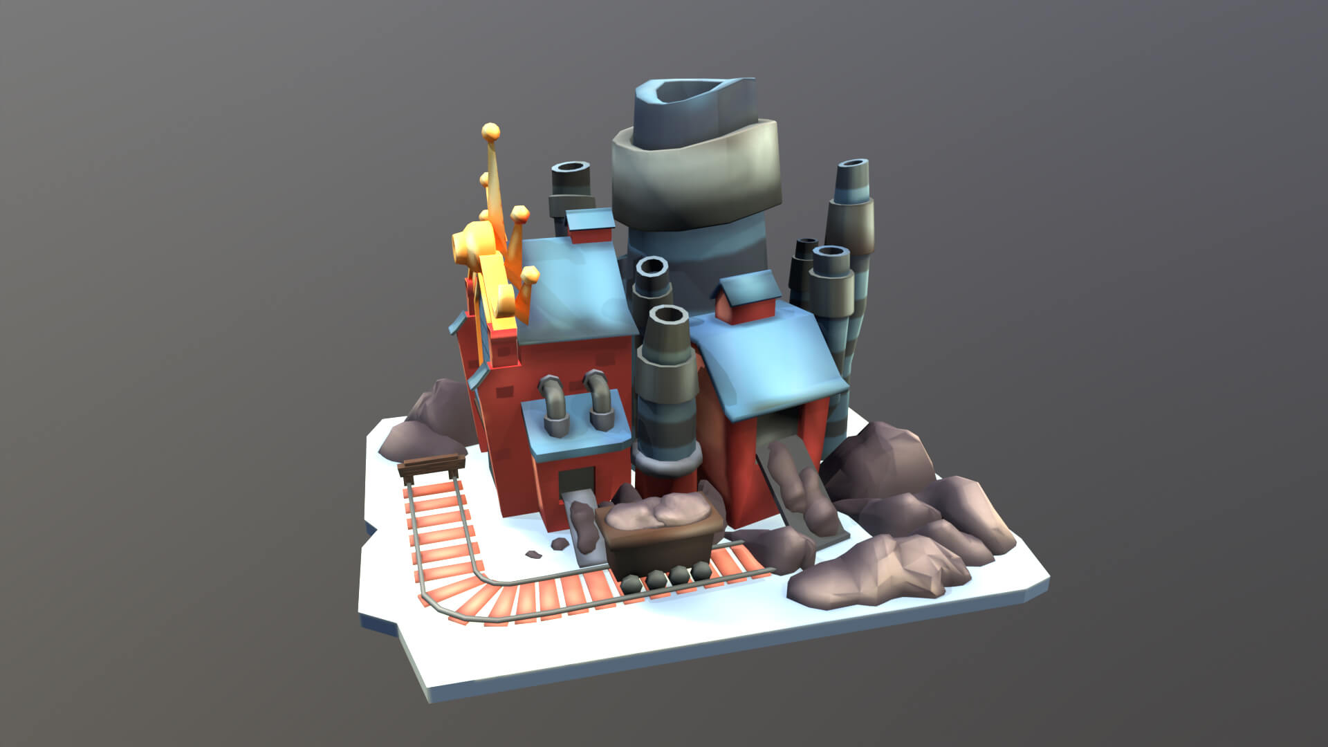 Stylized Coal Mine - 3D Model by PaburoVIII