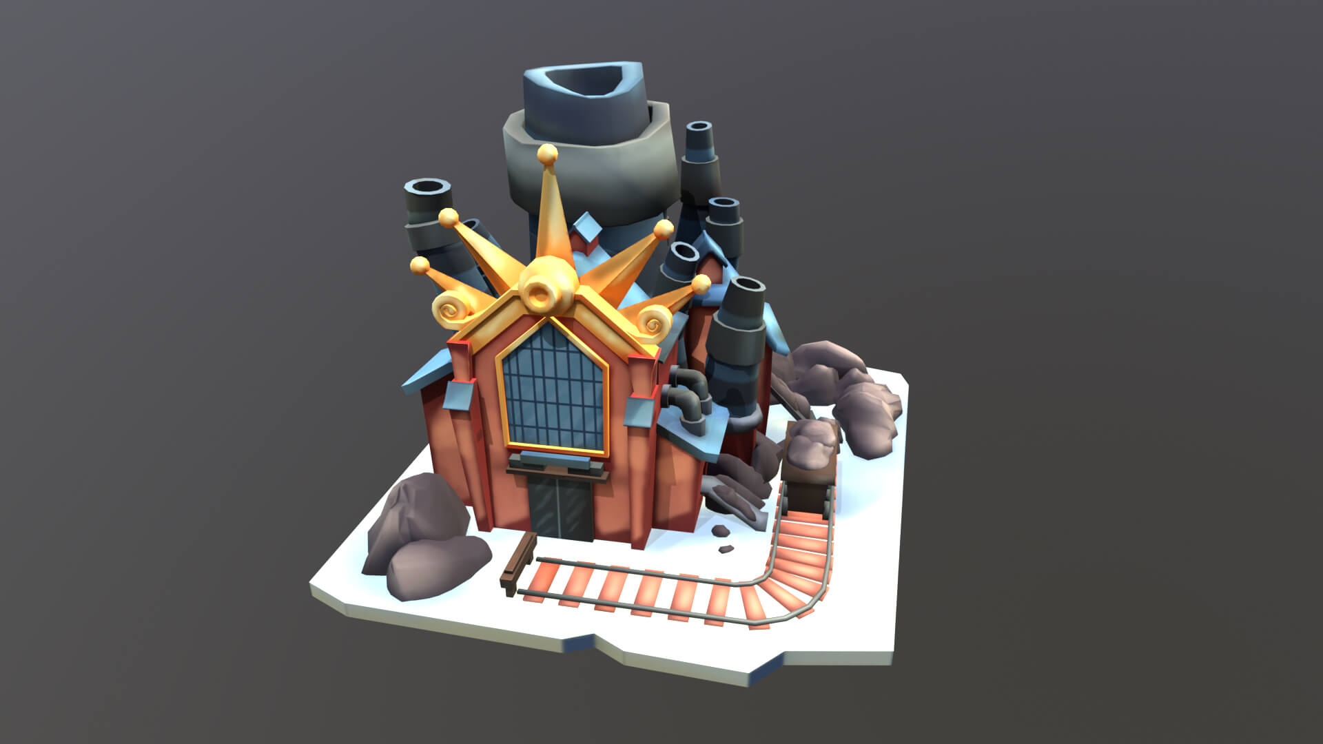 Stylized Coal Mine - 3D Model by PaburoVIII