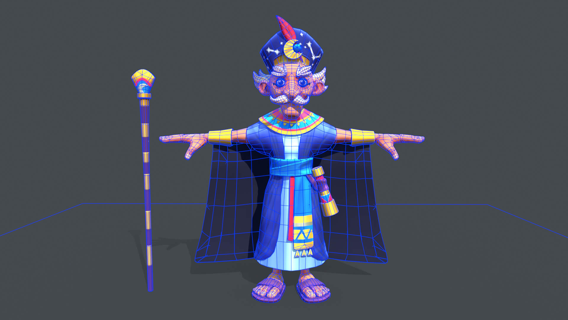 Stylized Egyptian Mage - 3D Model by PaburoVIII