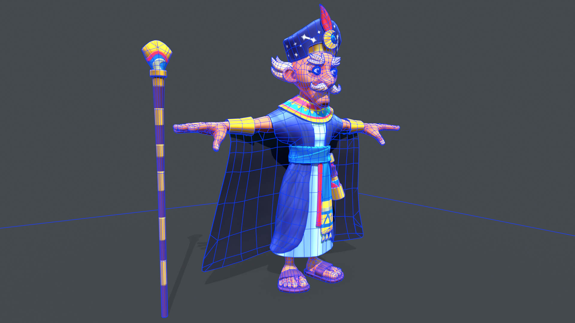 Stylized Egyptian Mage - 3D Model by PaburoVIII