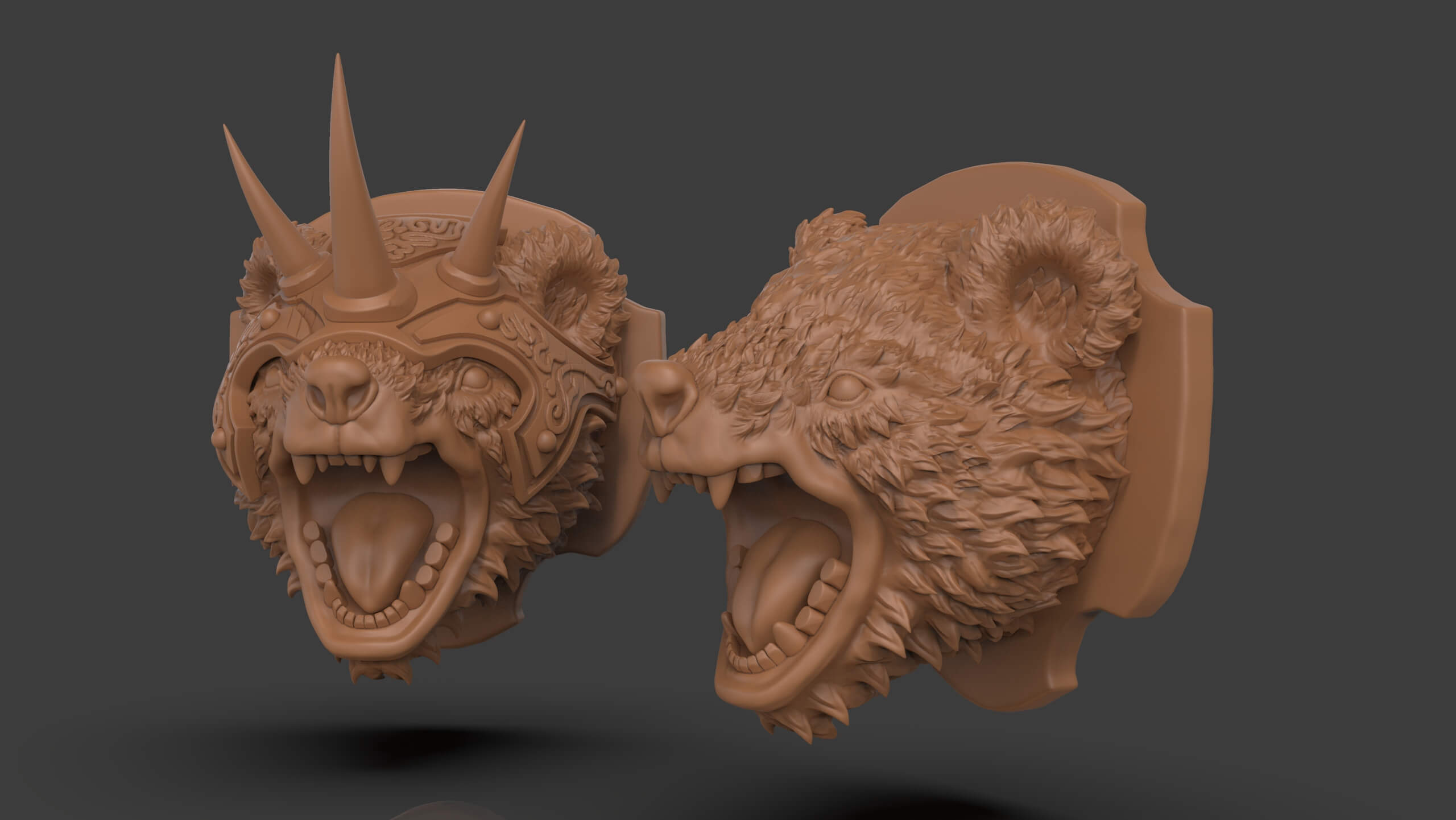 Stylized Grizzly Bear Trophy Head - 3D Print Model by PaburoVIII