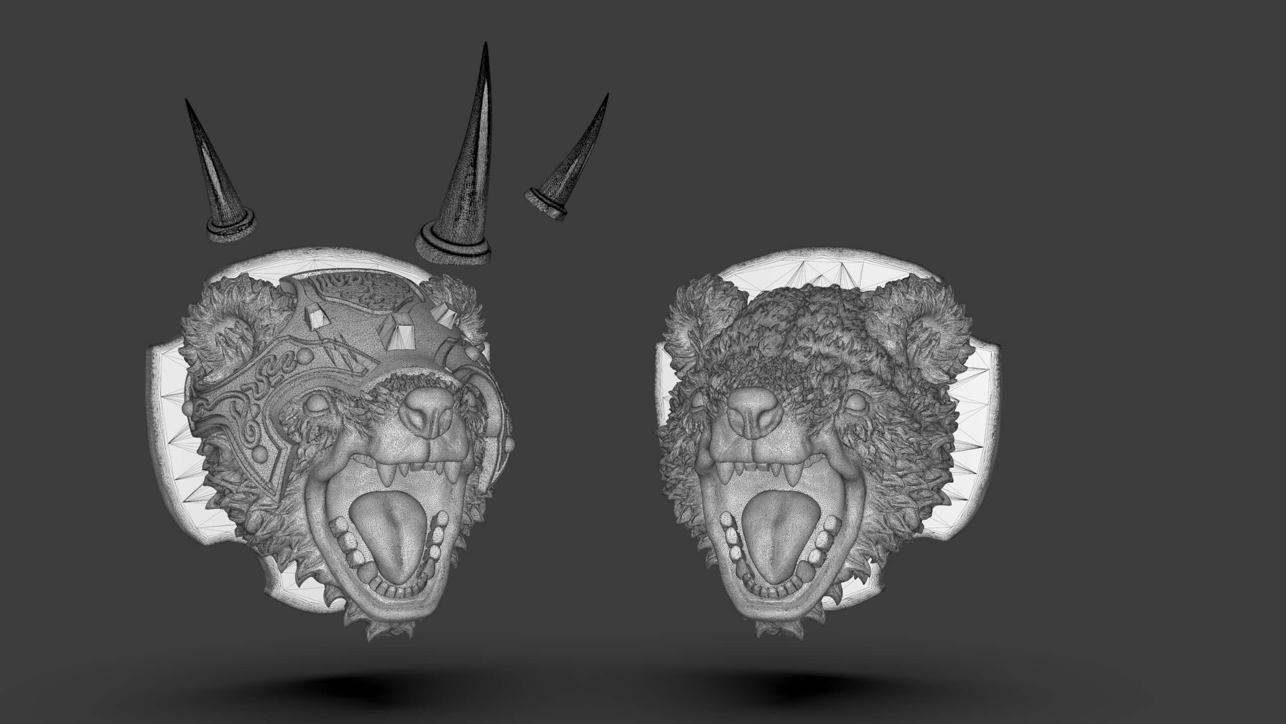 Stylized Grizzly Bear Trophy Head - 3D Model by PaburoVIII
