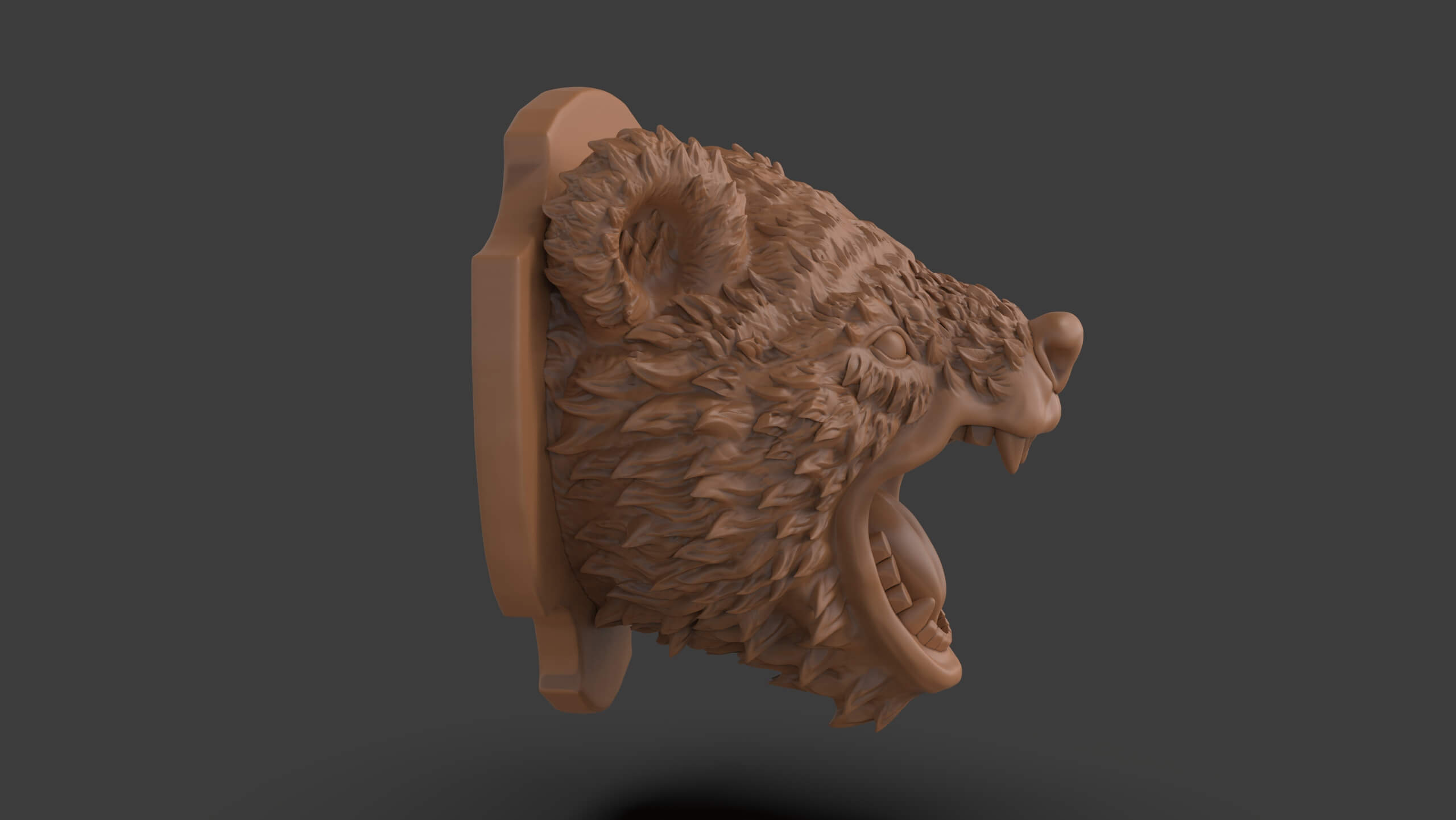 Stylized Grizzly Bear Trophy Head - 3D Model by PaburoVIII