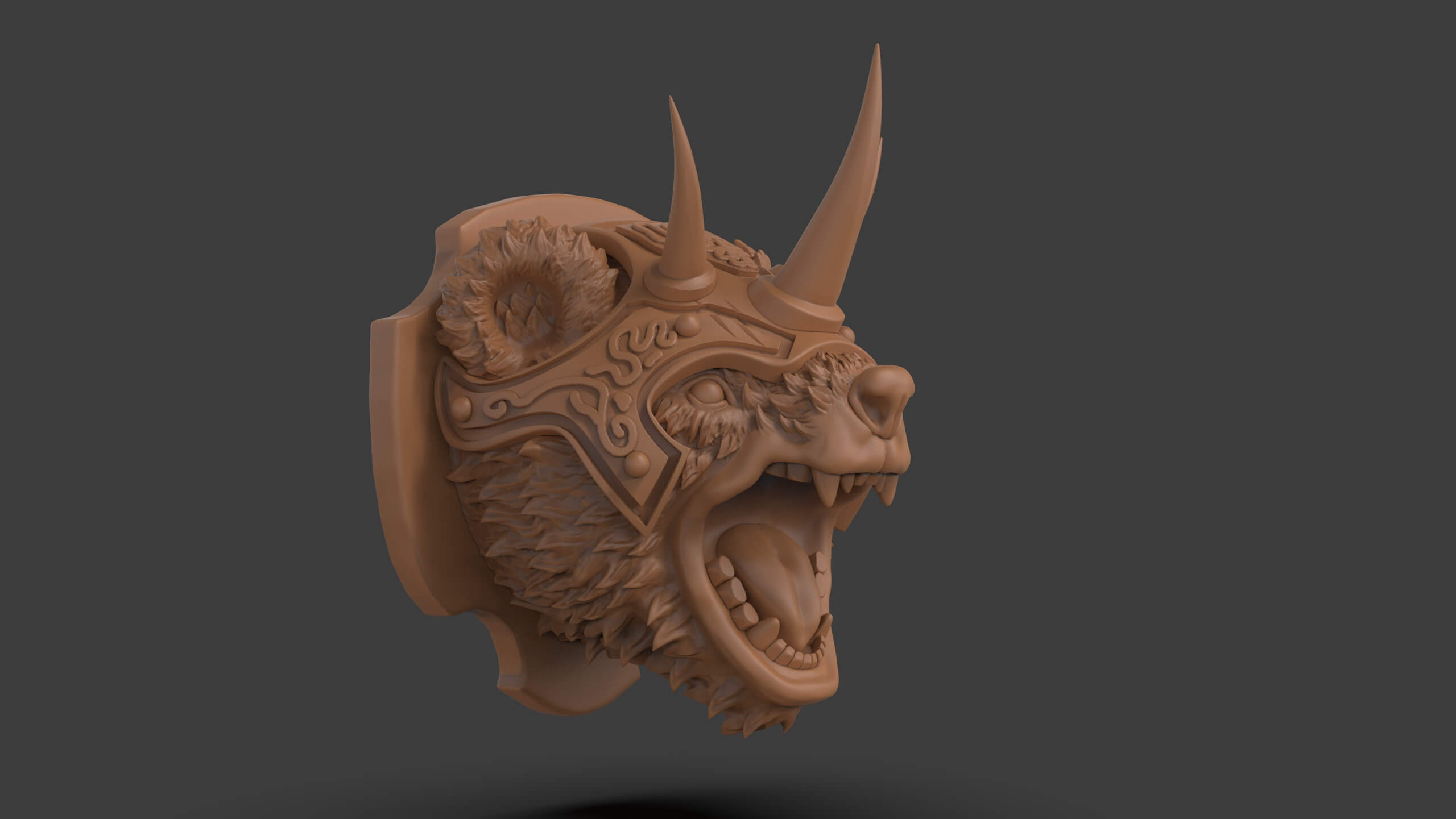 Stylized Grizzly Bear Trophy Head - 3D Model by PaburoVIII
