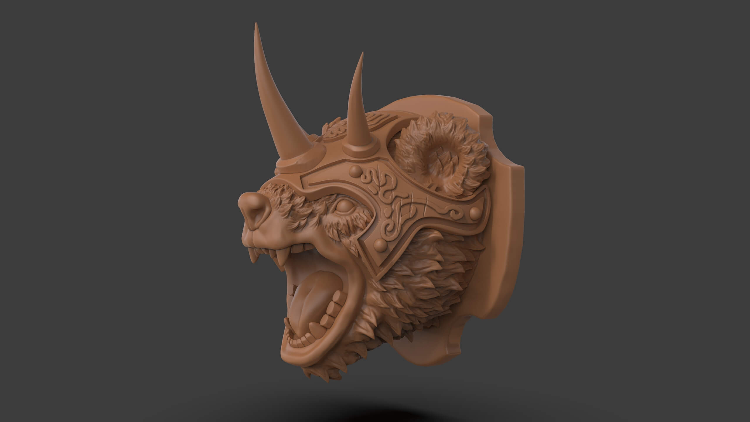 Stylized Grizzly Bear Trophy Head - 3D Model by PaburoVIII