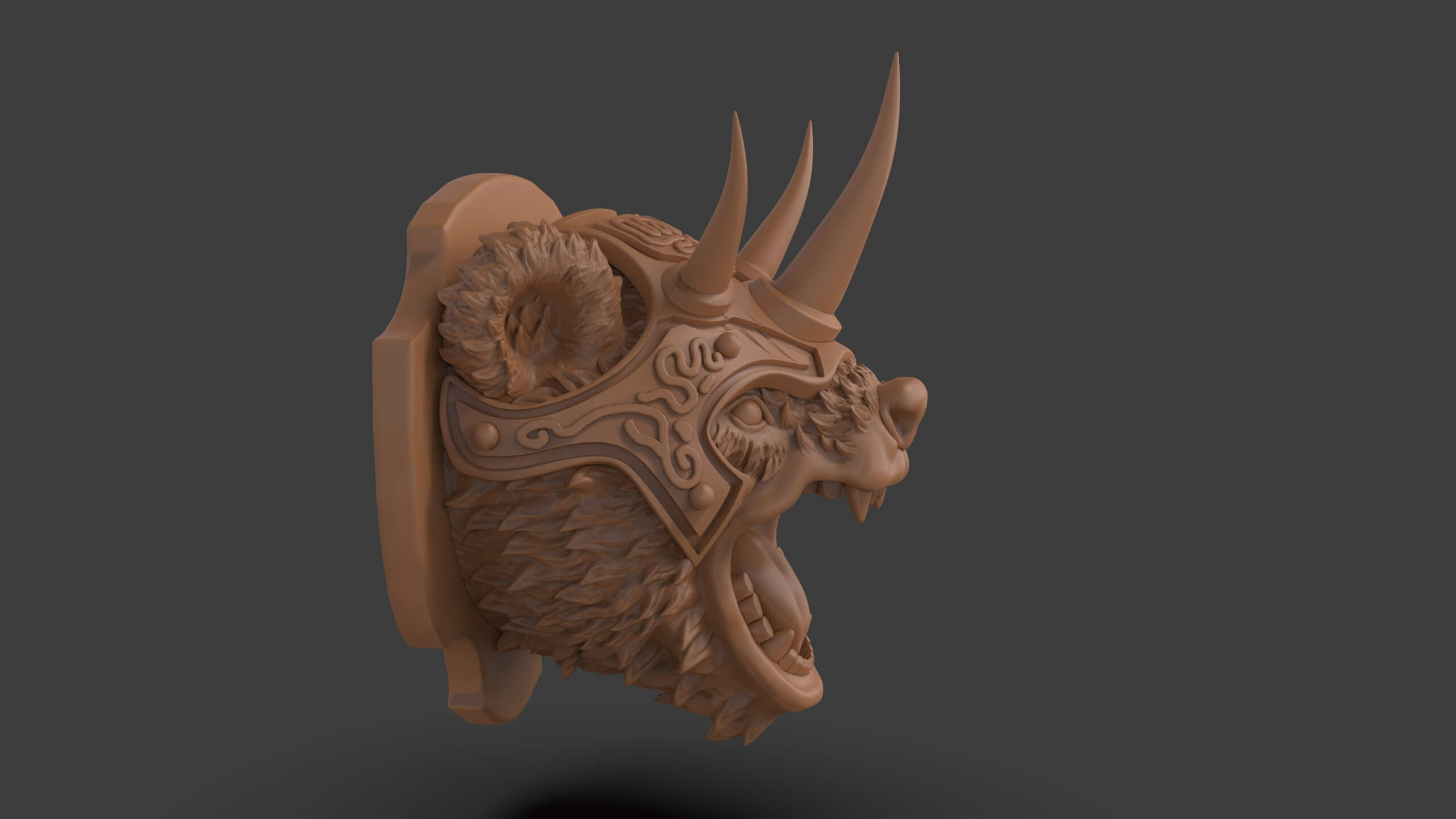 Stylized Grizzly Bear Trophy Head - 3D Model by PaburoVIII