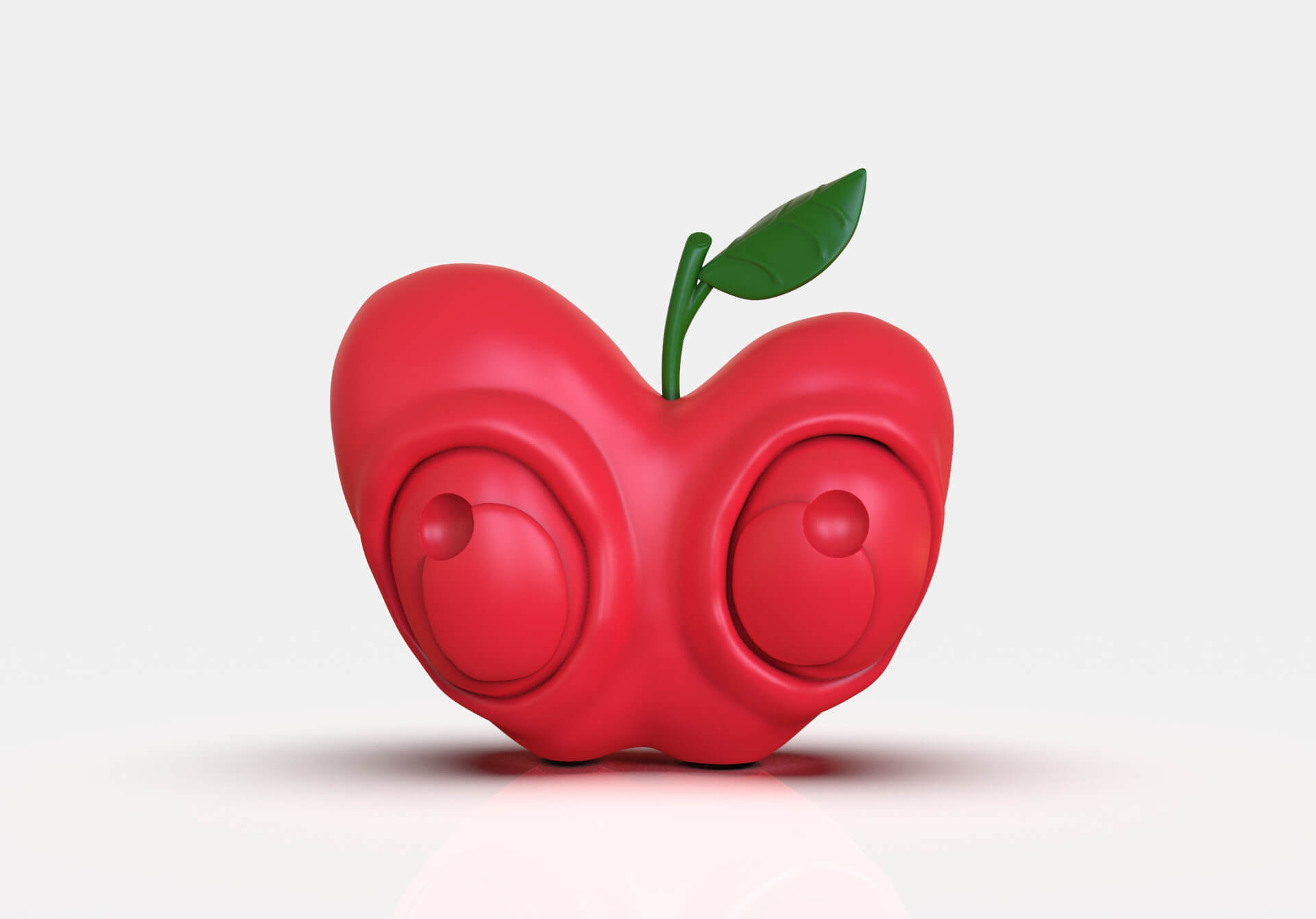 Stylized Little Apple Figurine - 3D Print Model by PaburoVIII